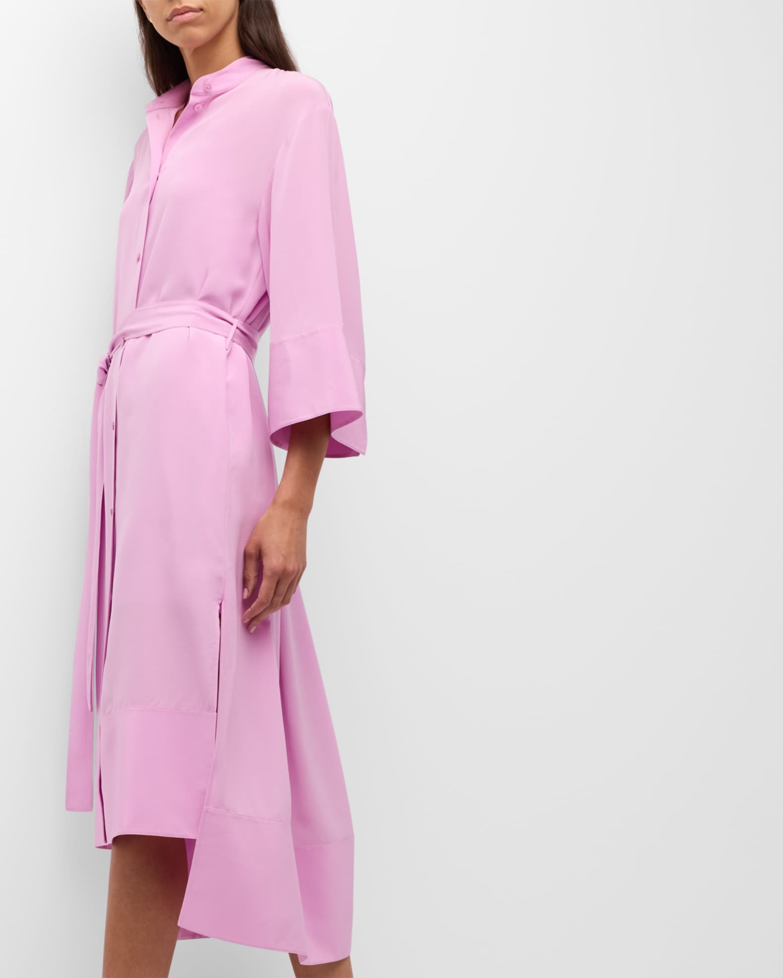 Joseph Darius Belted High-Low Midi Shirtdress | Neiman Marcus