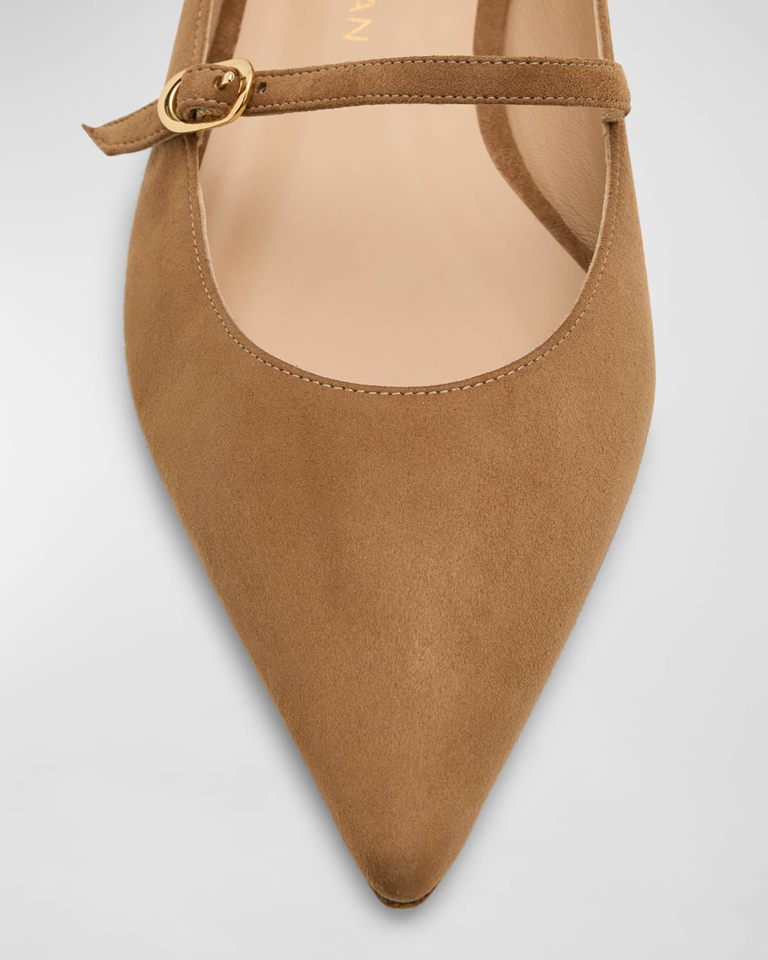 Stuart Weitzman Emilia Suede Mary Jane Ballerina Flats | Neiman Marcus