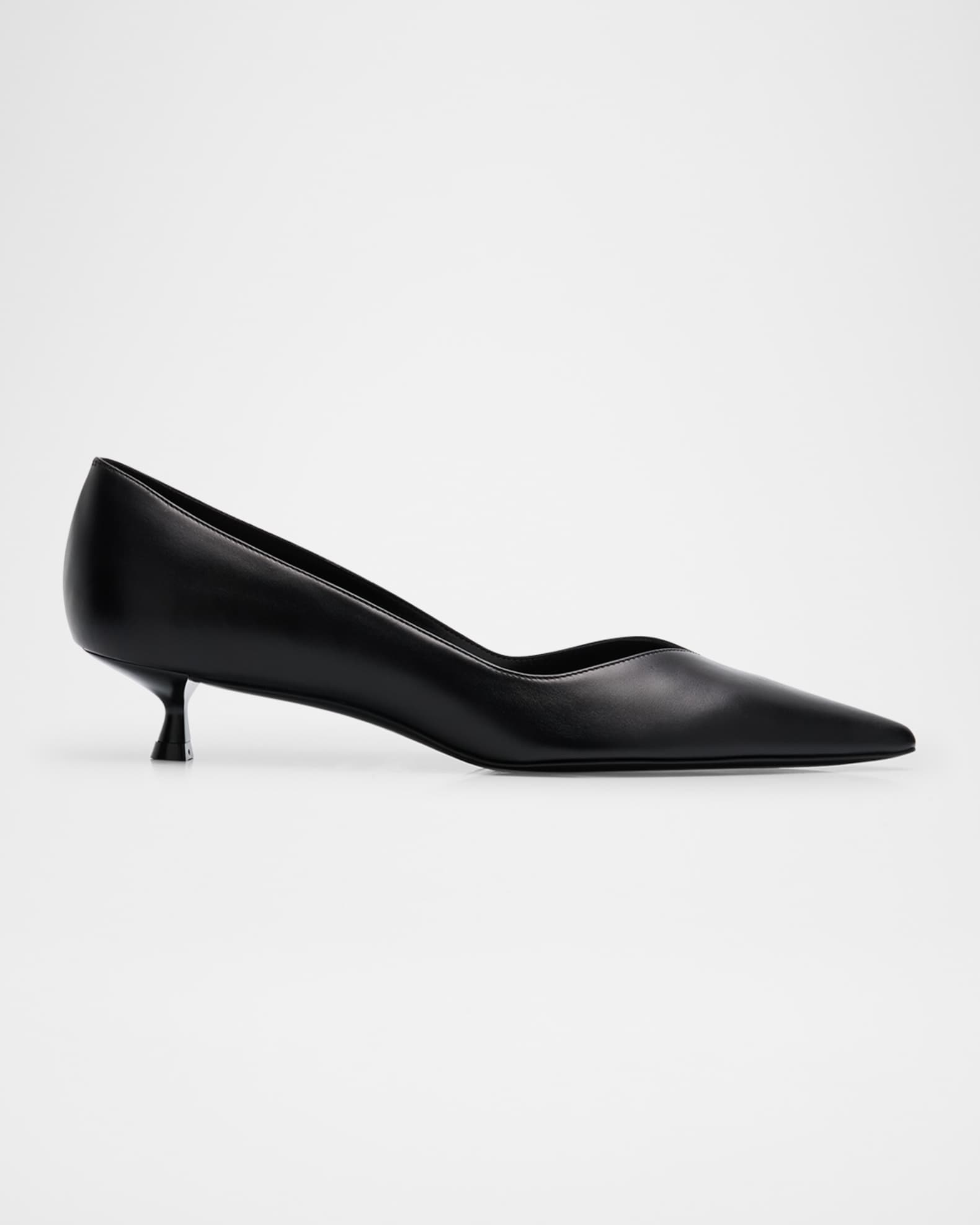 Eva Leather Kitten-Heel Pumps | Neiman Marcus