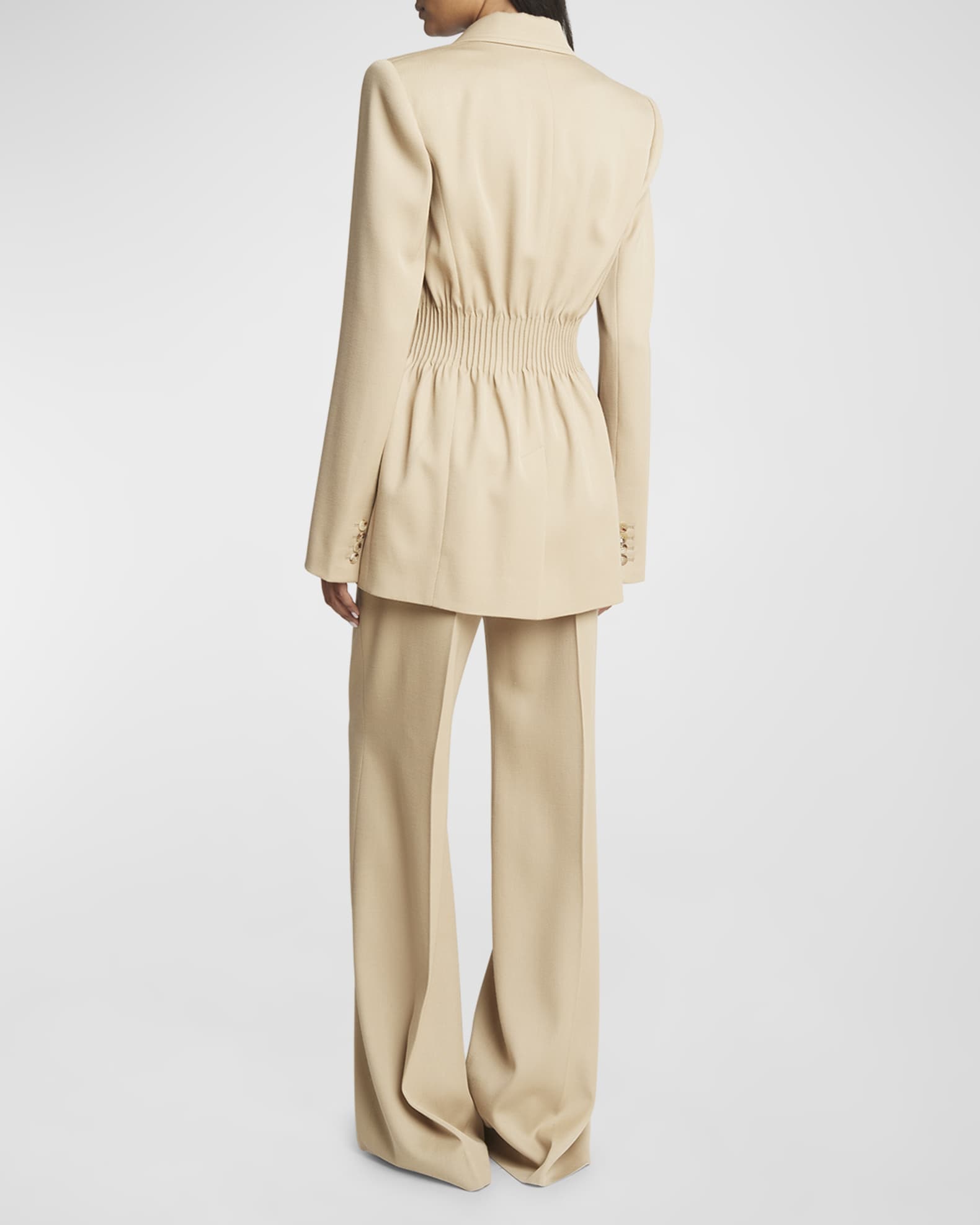 Chloe Soft Wool Top Coat with Cinched Waist | Neiman Marcus