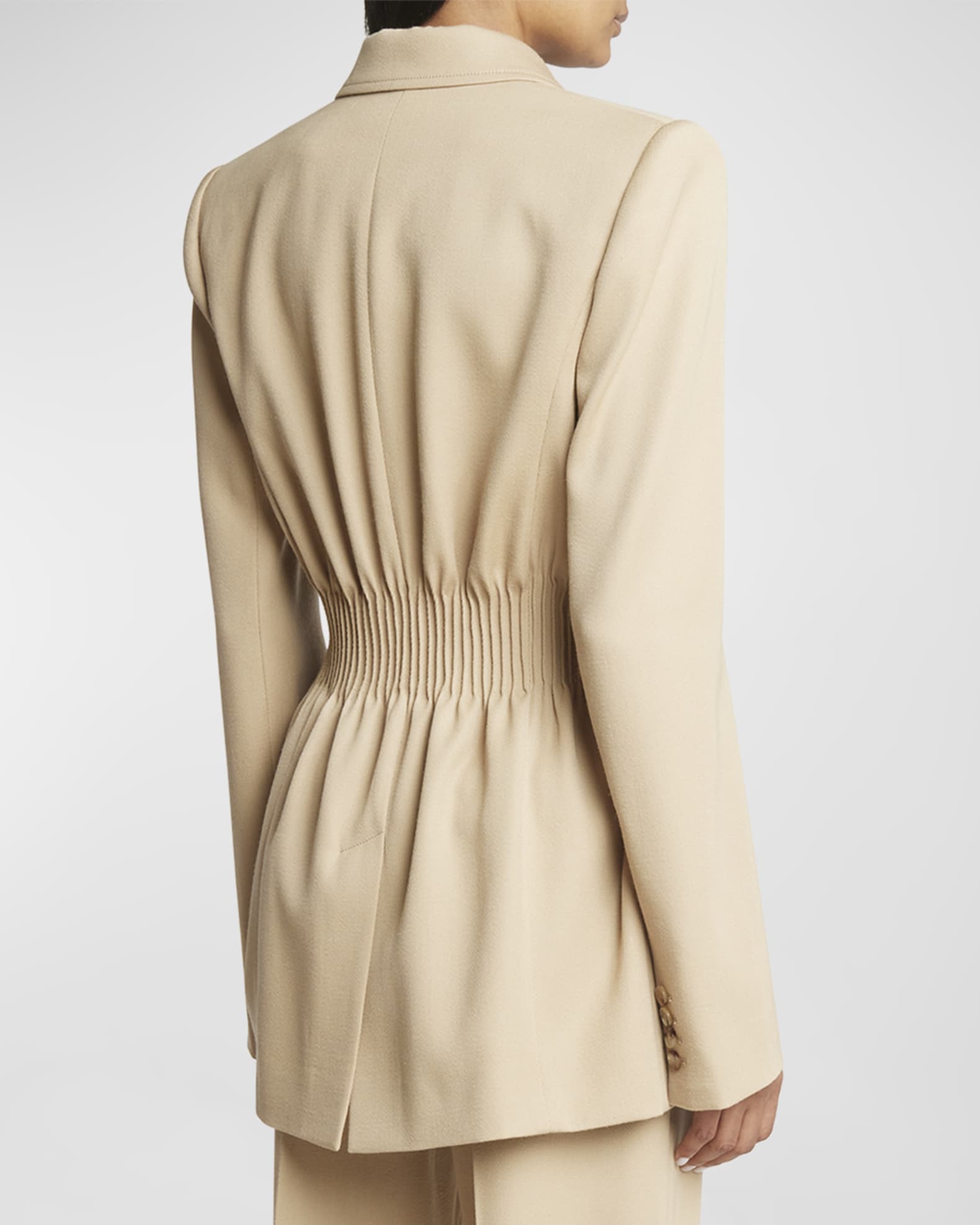 Chloe Soft Wool Top Coat with Cinched Waist | Neiman Marcus