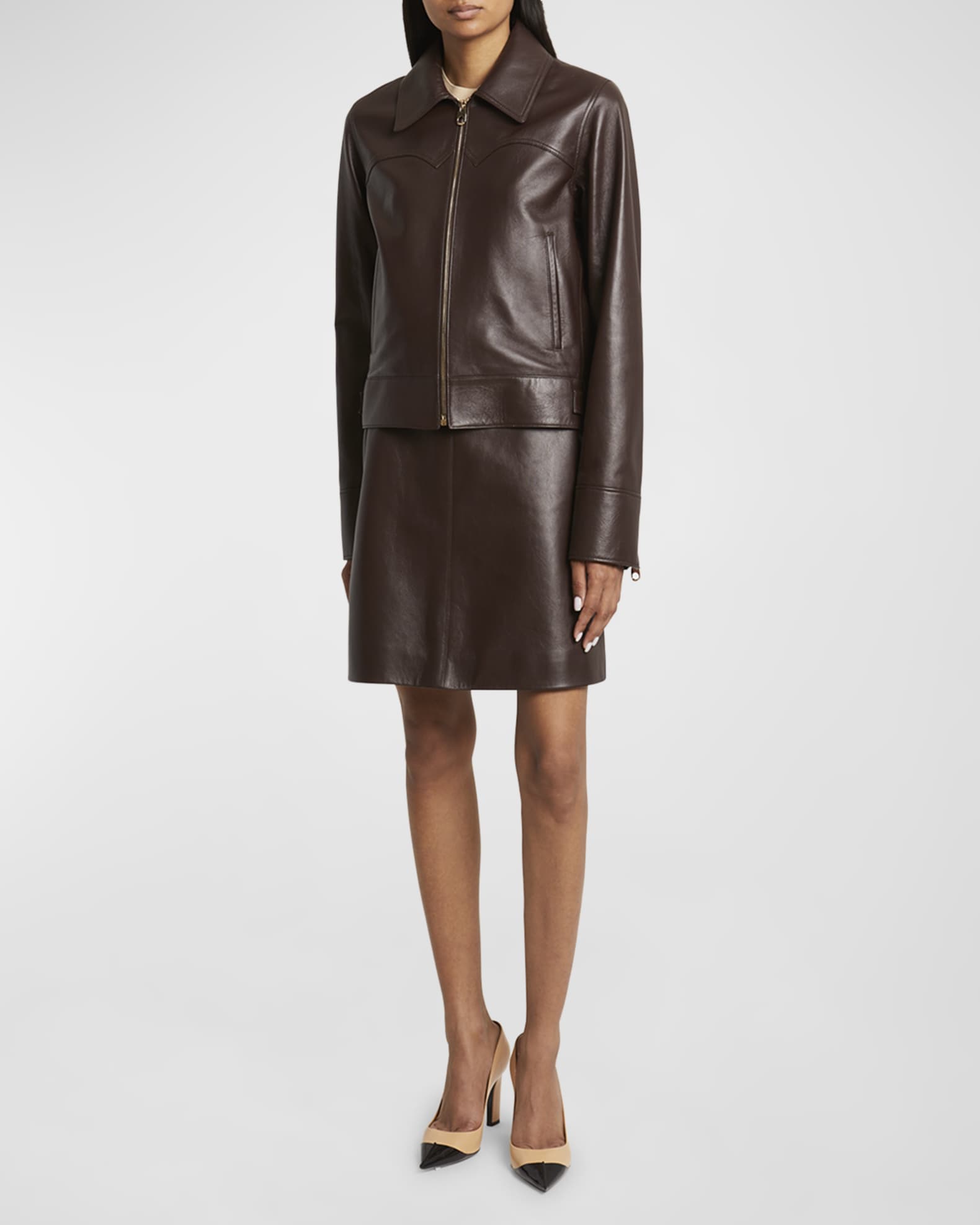 Chloe Nappa Leather Bomber Jacket | Neiman Marcus