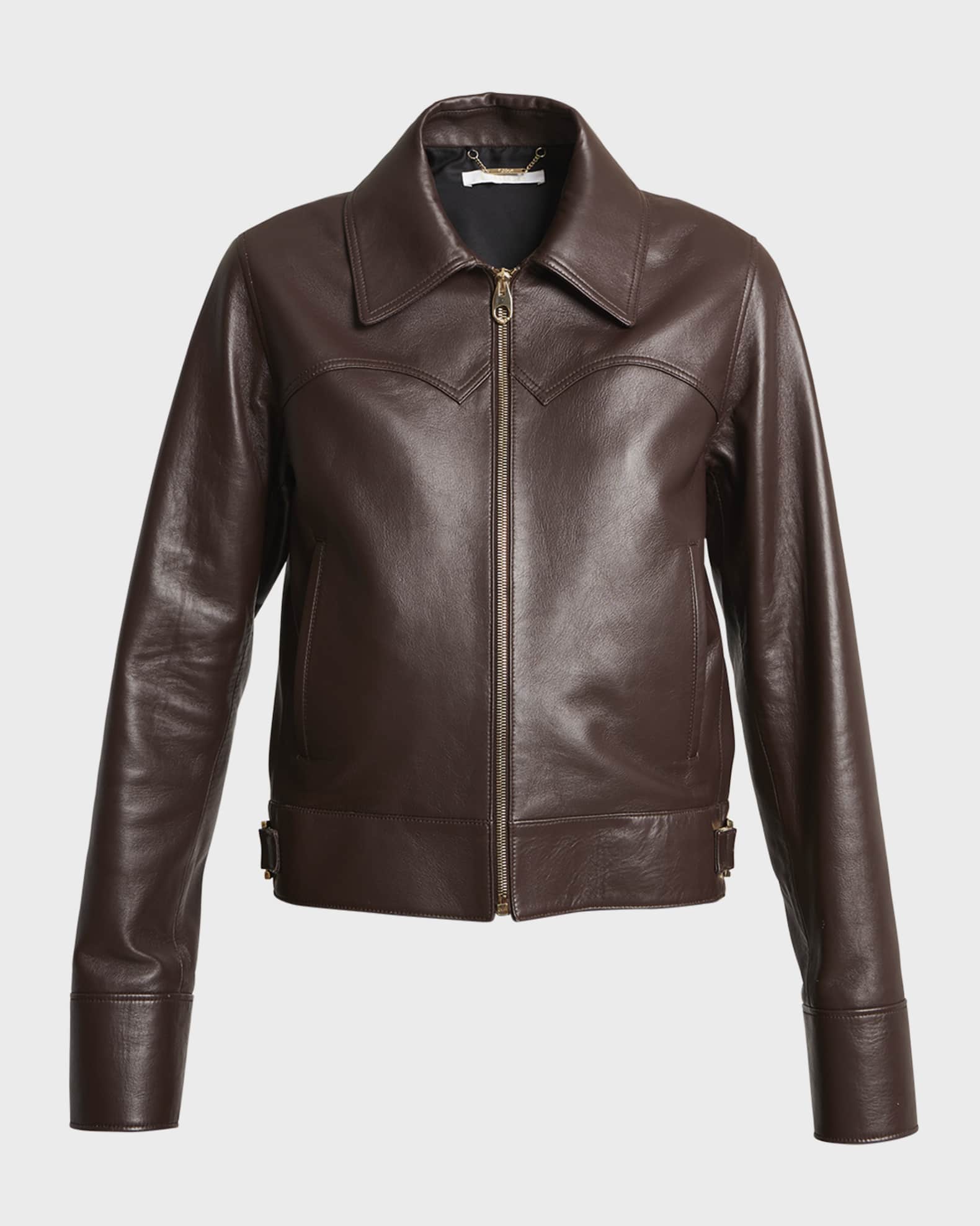 Chloe Nappa Leather Bomber Jacket | Neiman Marcus