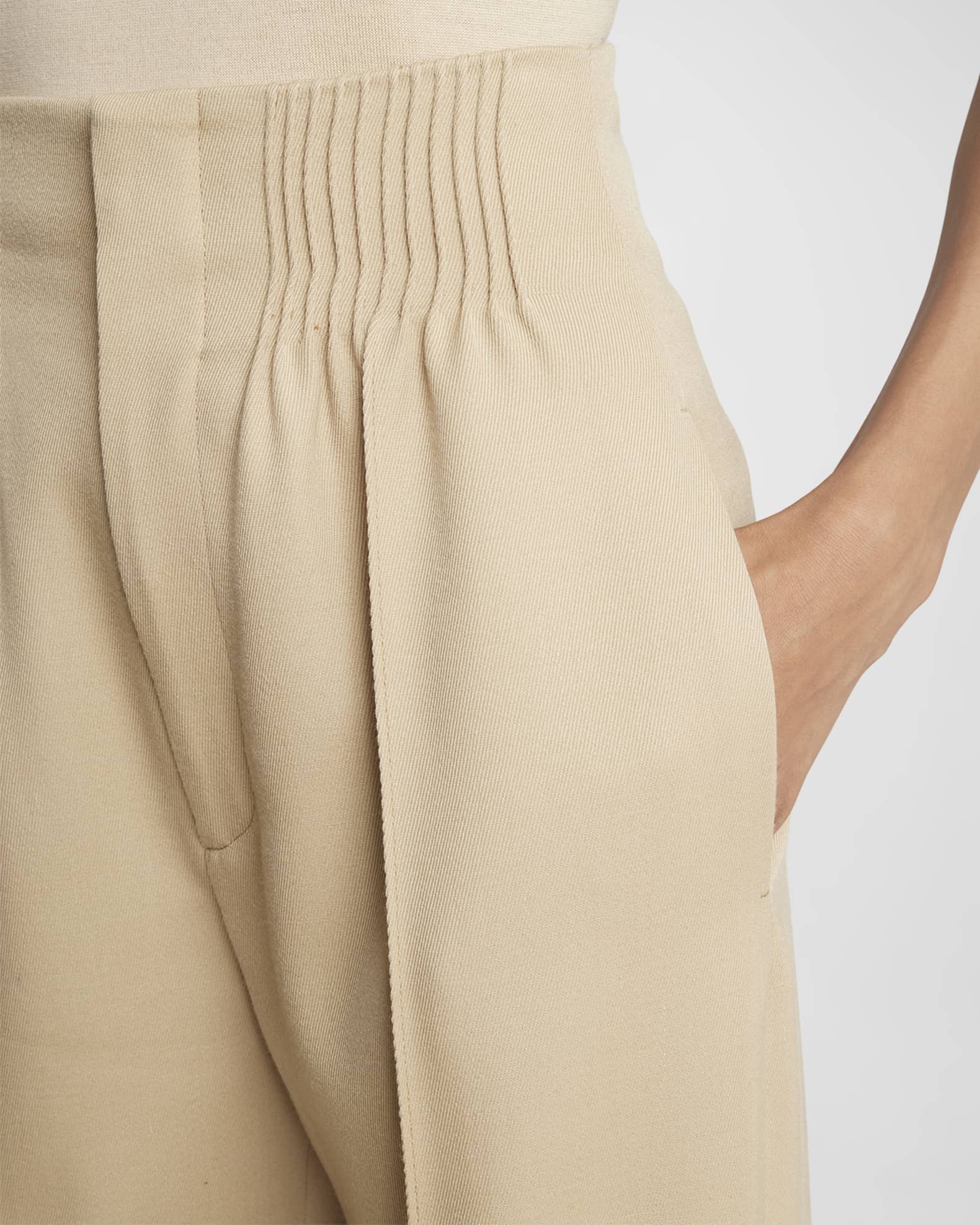 Chloe Soft Wool Pleated Wide-Leg Trousers | Neiman Marcus