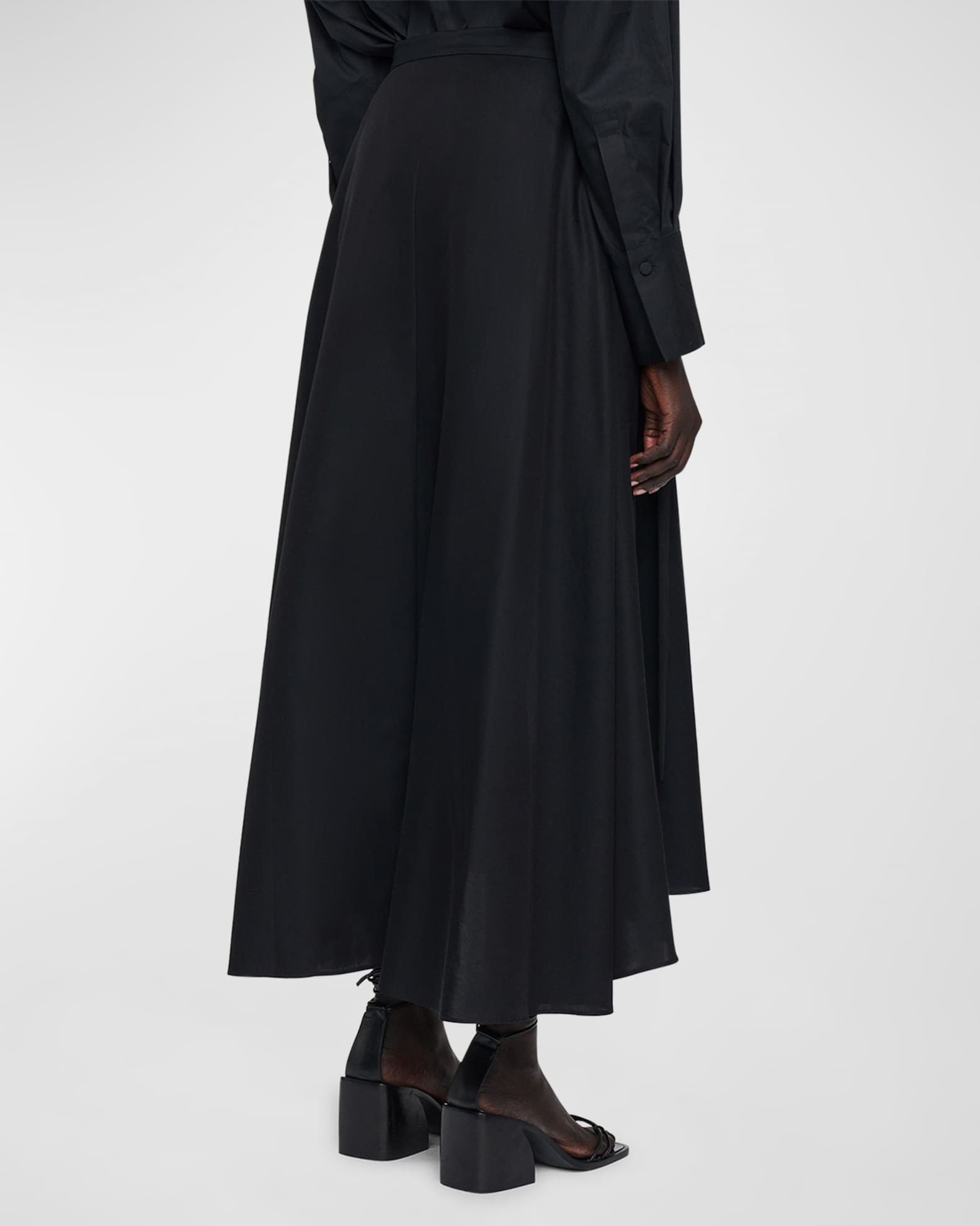 Joseph Alix A-Line Cotton Sateen Midi Wrap Skirt | Neiman Marcus