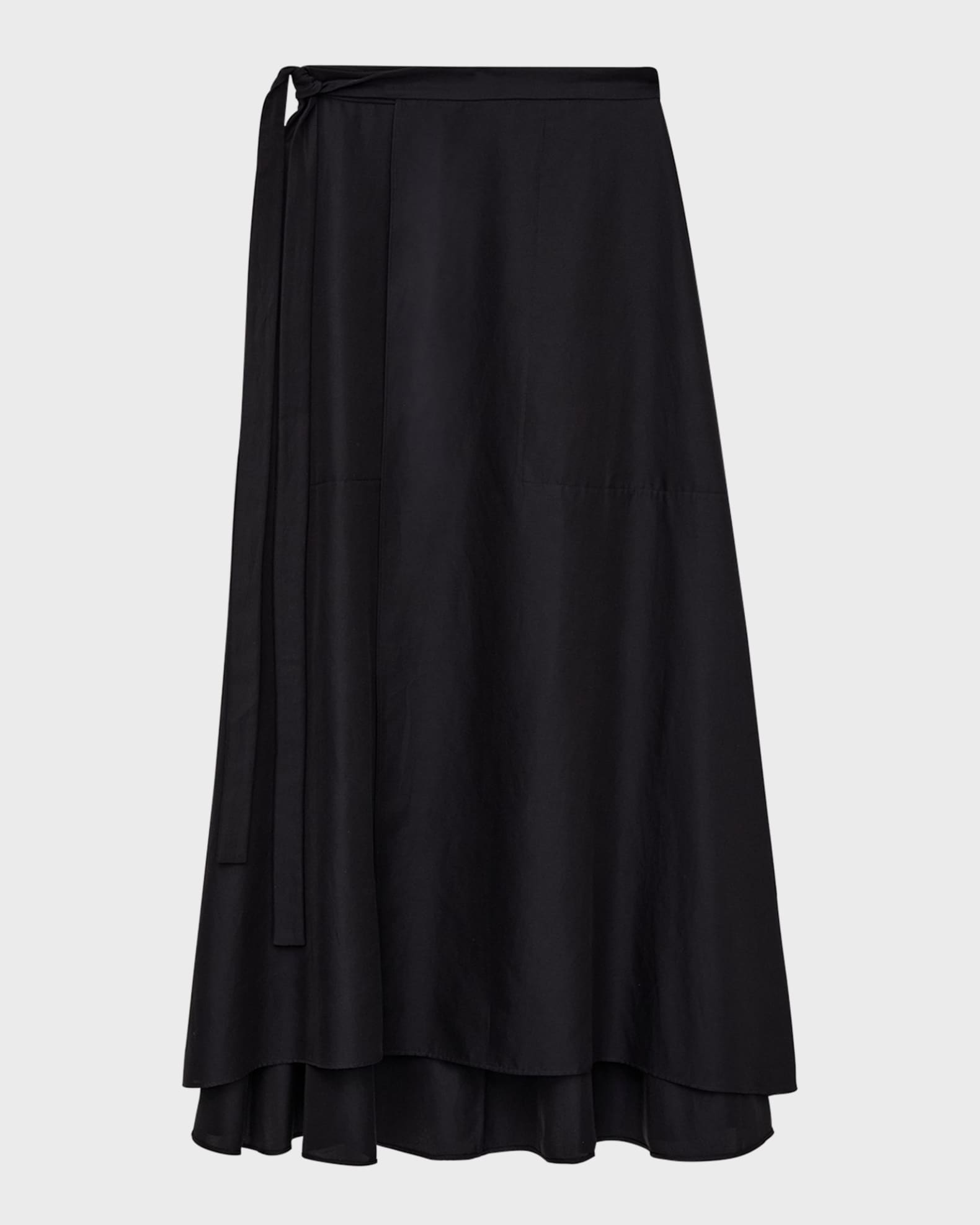 Joseph Alix A-Line Cotton Sateen Midi Wrap Skirt | Neiman Marcus