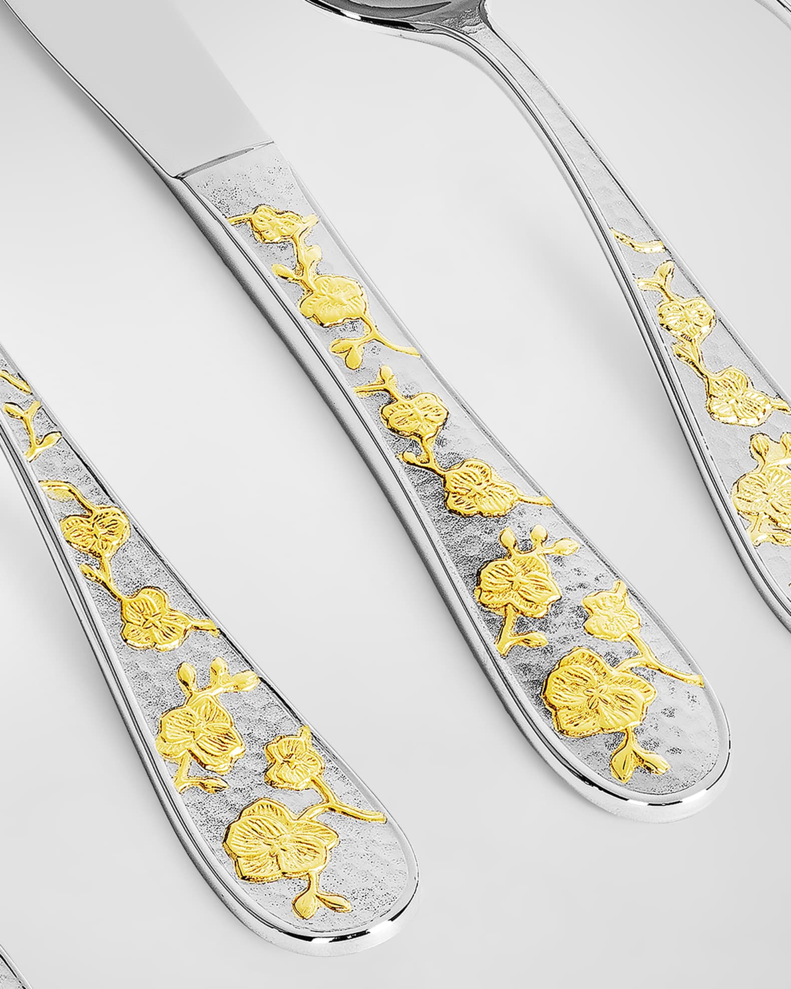 Michael Aram Orchid 5-Piece Gold-Tone Flatware Set | Neiman Marcus
