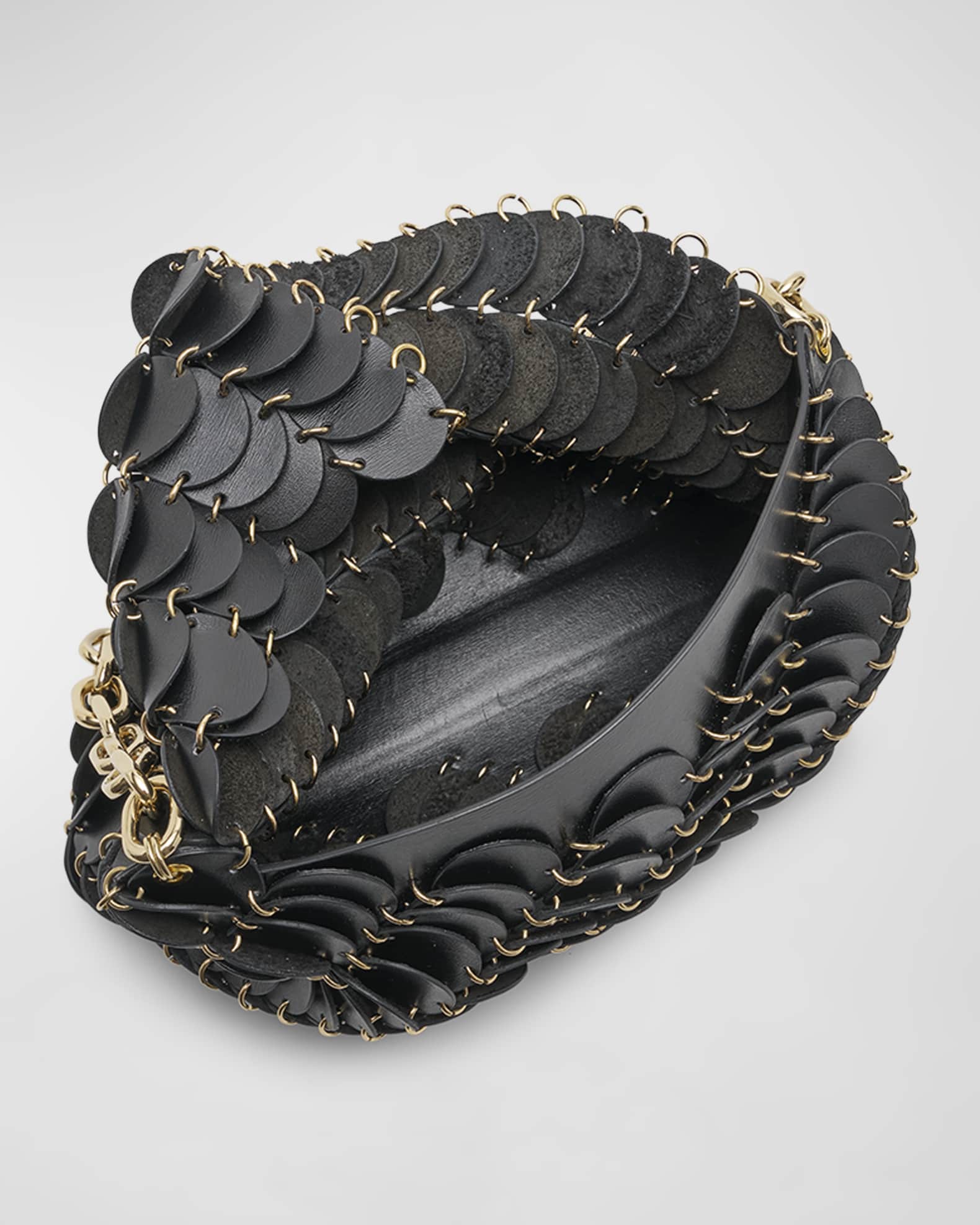 Rabanne Sac Disc-Link Leather Shoulder Bag | Neiman Marcus
