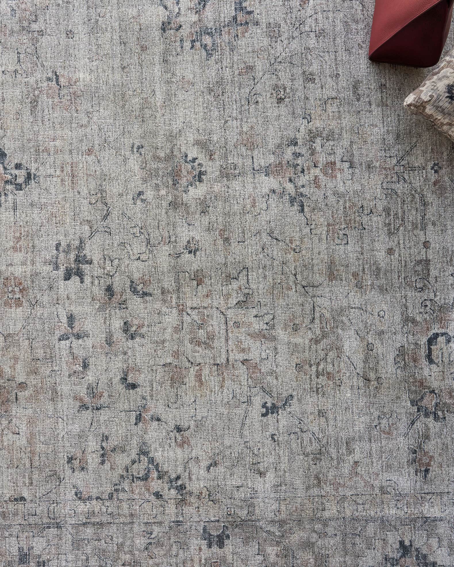 Cambridge Hand-Loomed Silver & Blue Rug | Neiman Marcus