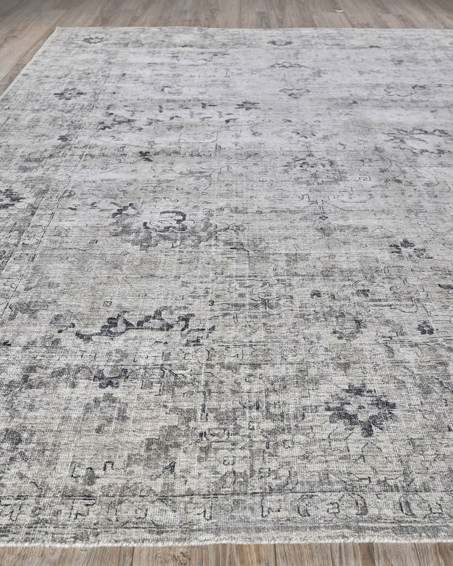 Cambridge Hand-Loomed Gray & Silver Rug | Neiman Marcus