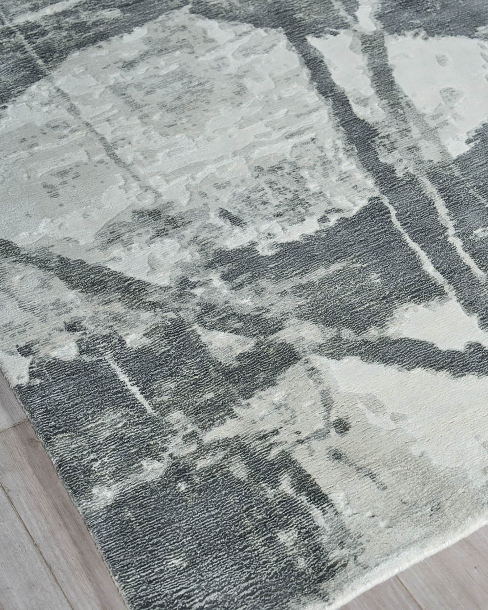 Gianni Hand-Loomed Gray & Silver Rug | Neiman Marcus