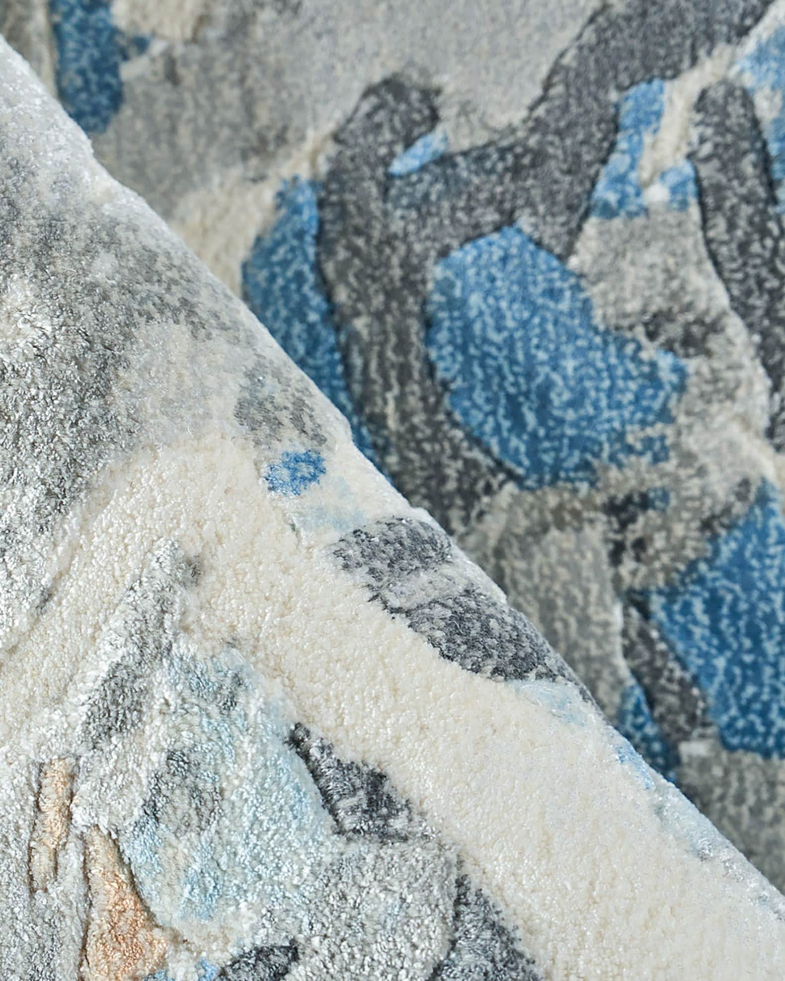 Gianni Hand-Loomed Silver & Blue Rug | Neiman Marcus