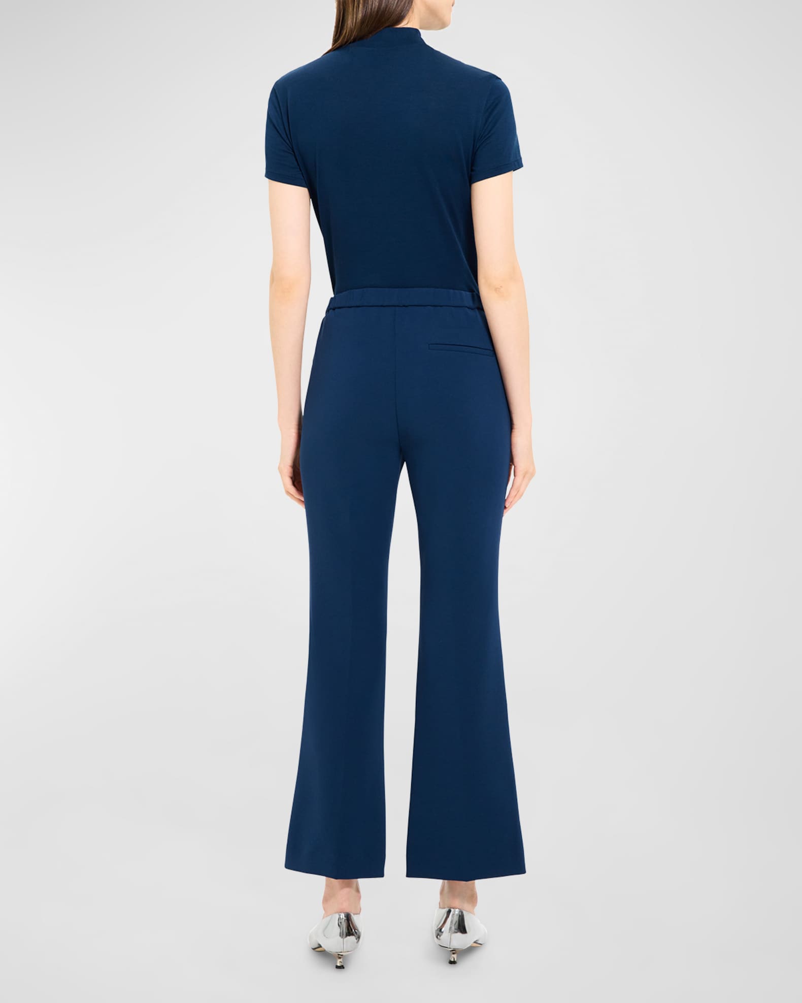 Theory Demitria Mid-Rise Bootcut Pants | Neiman Marcus