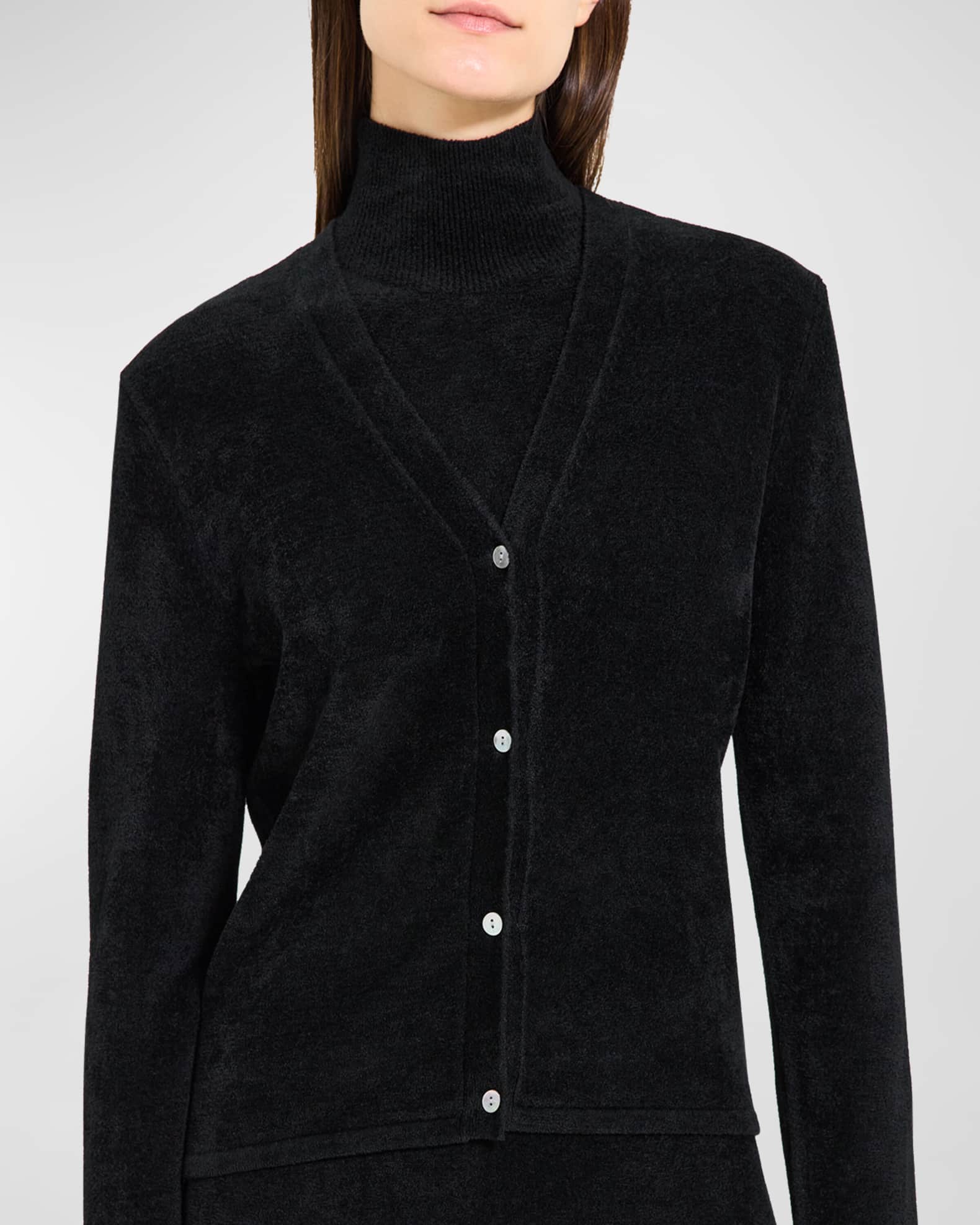 Theory Micro Velvet Cardigan | Neiman Marcus