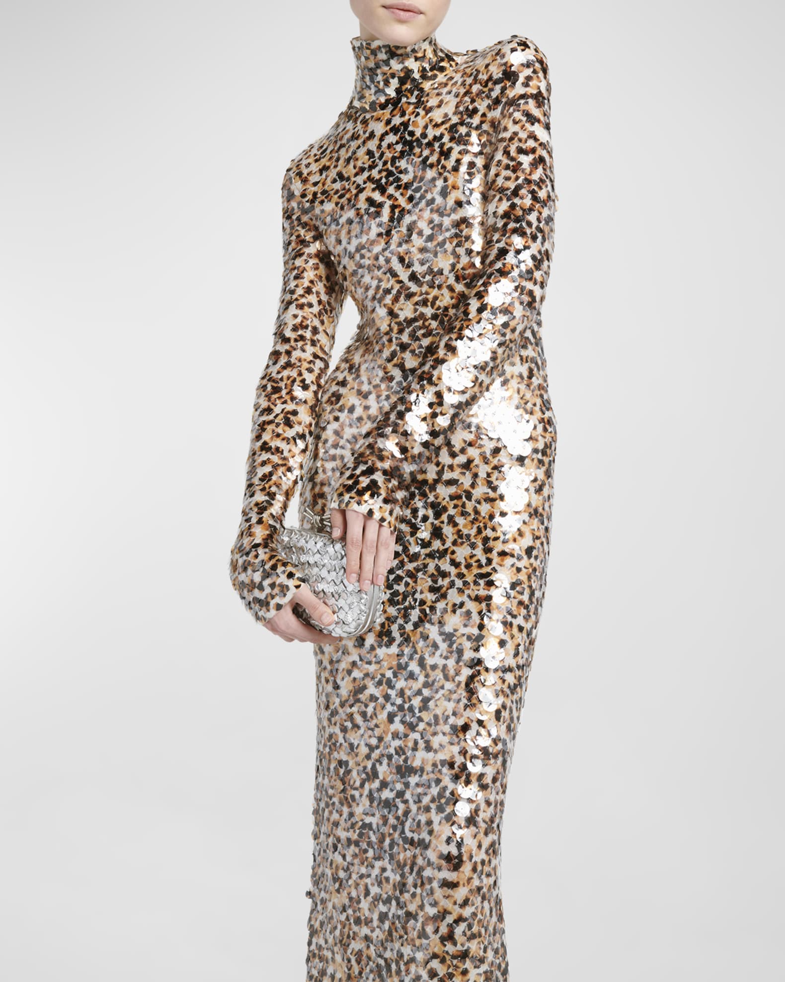 Bottega Veneta Leopard Print Sequin Gown | Neiman Marcus