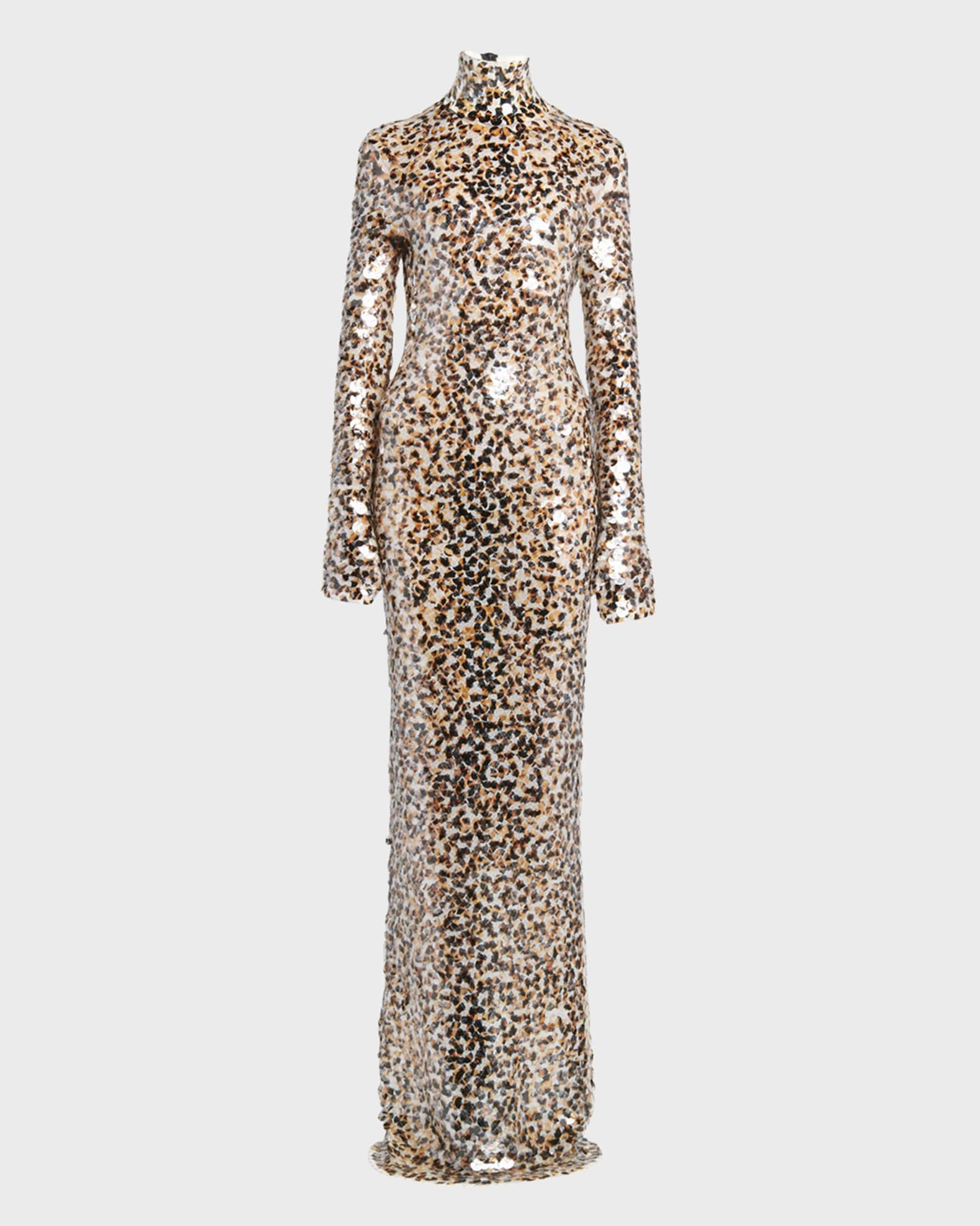 Bottega Veneta Leopard Print Sequin Gown | Neiman Marcus