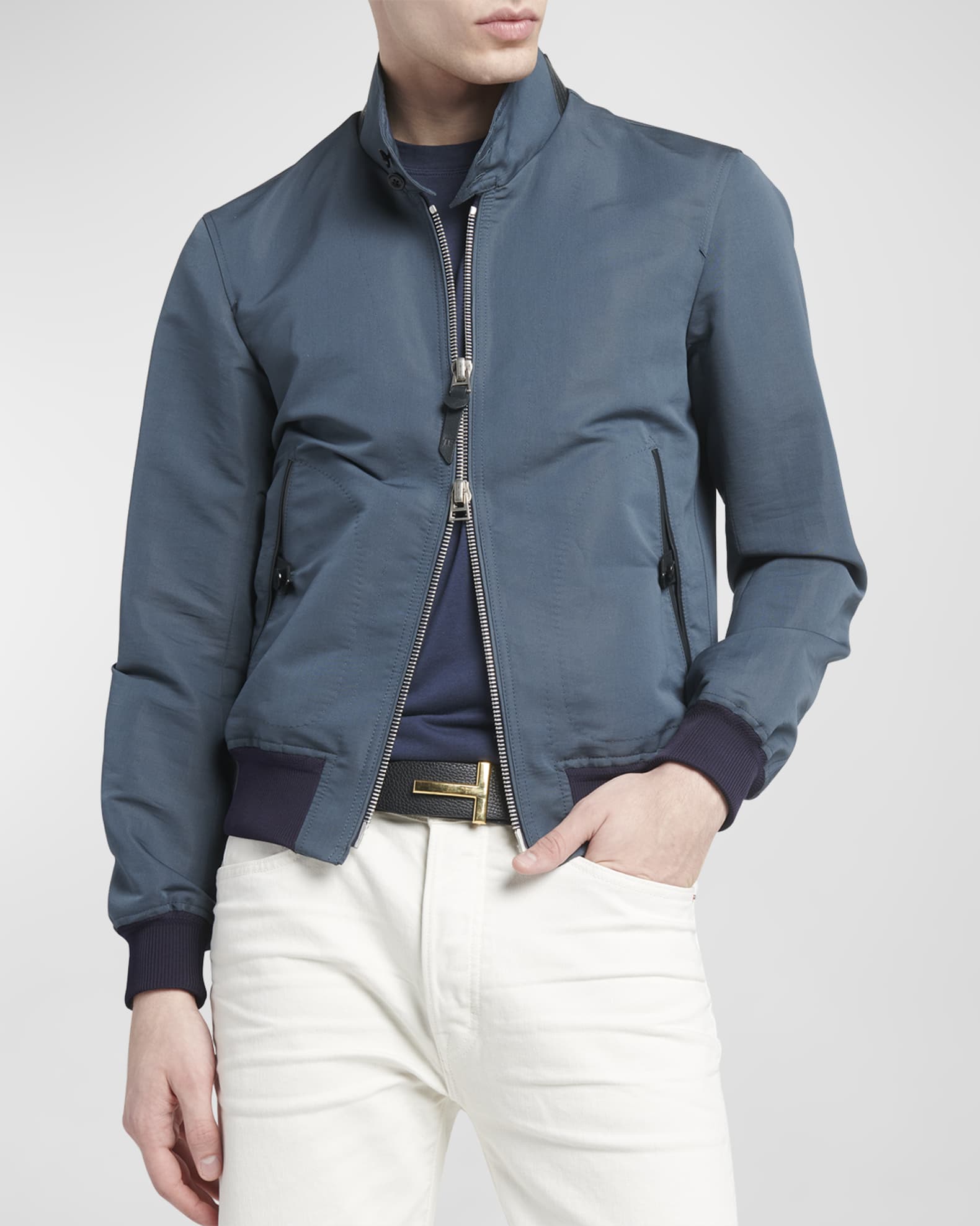 TOM FORD Men's Harrington Fine Poplin Blouson Jacket | Neiman Marcus