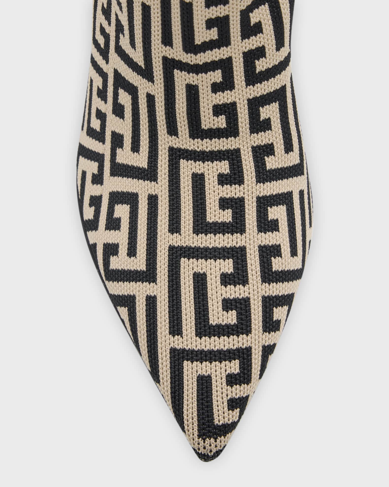 Balmain Skye Monogram Sock Ankle Booties | Neiman Marcus
