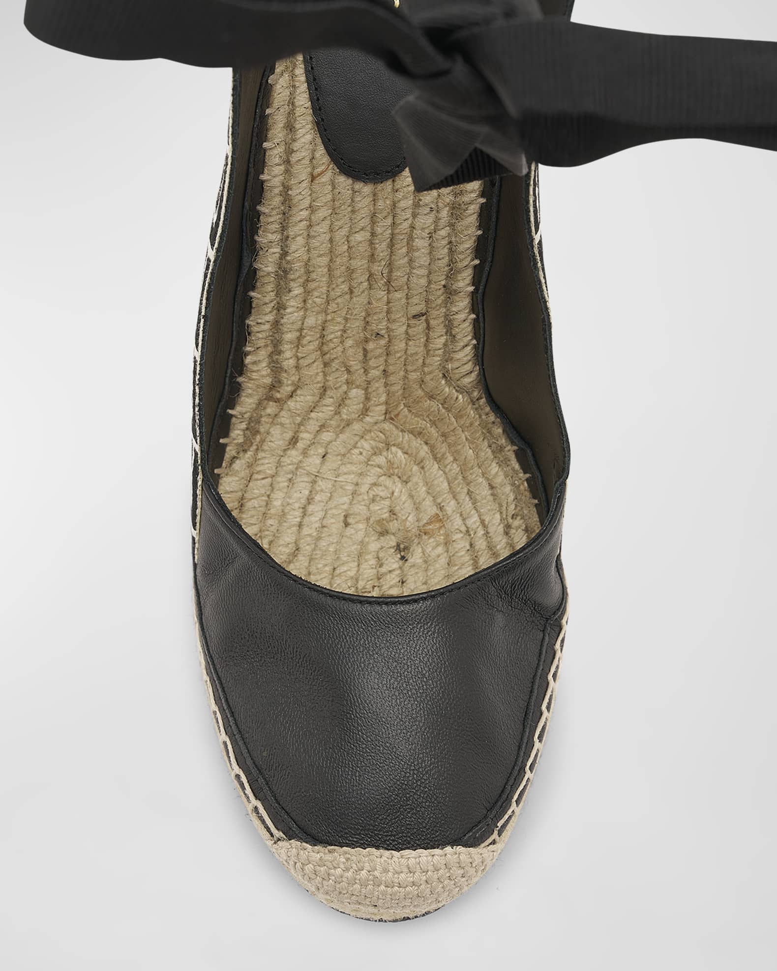 Balmain Alex Monogram Ankle-Tie Wedge Espadrilles | Neiman Marcus