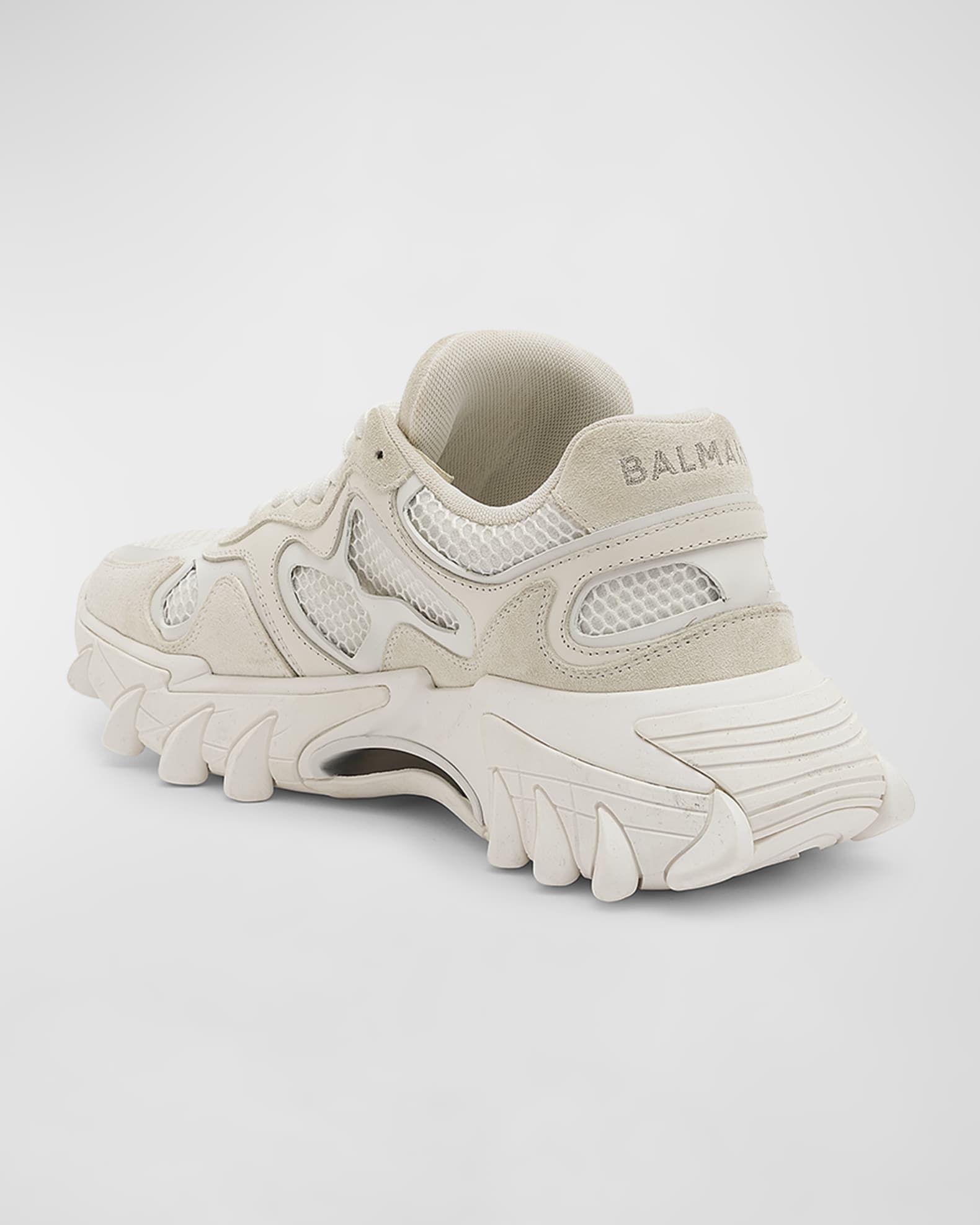 Balmain B-East Mixed Leather Trainer Sneakers | Neiman Marcus