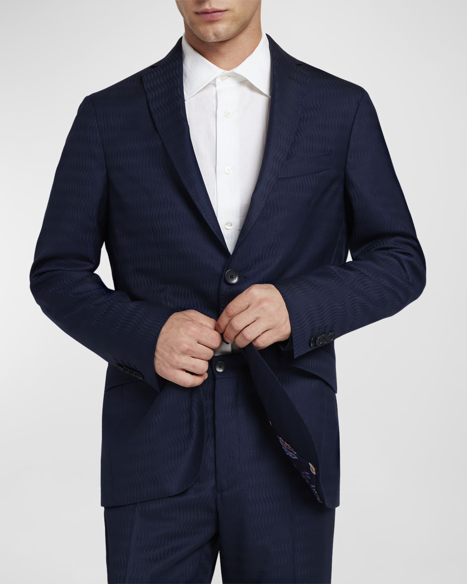 Etro Men's Wavy Jacquard Suit Jacket | Neiman Marcus