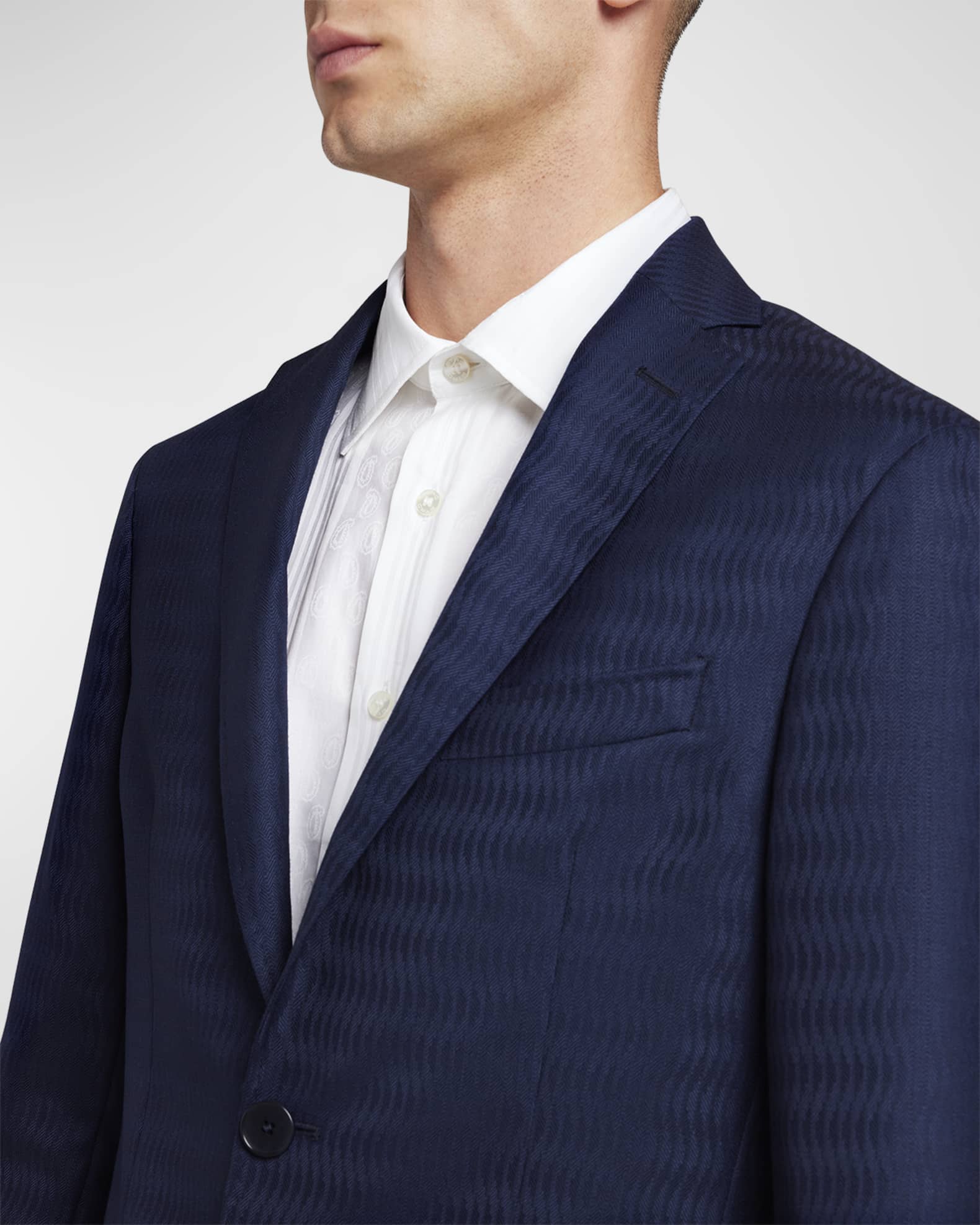 Etro Men's Wavy Jacquard Suit Jacket | Neiman Marcus