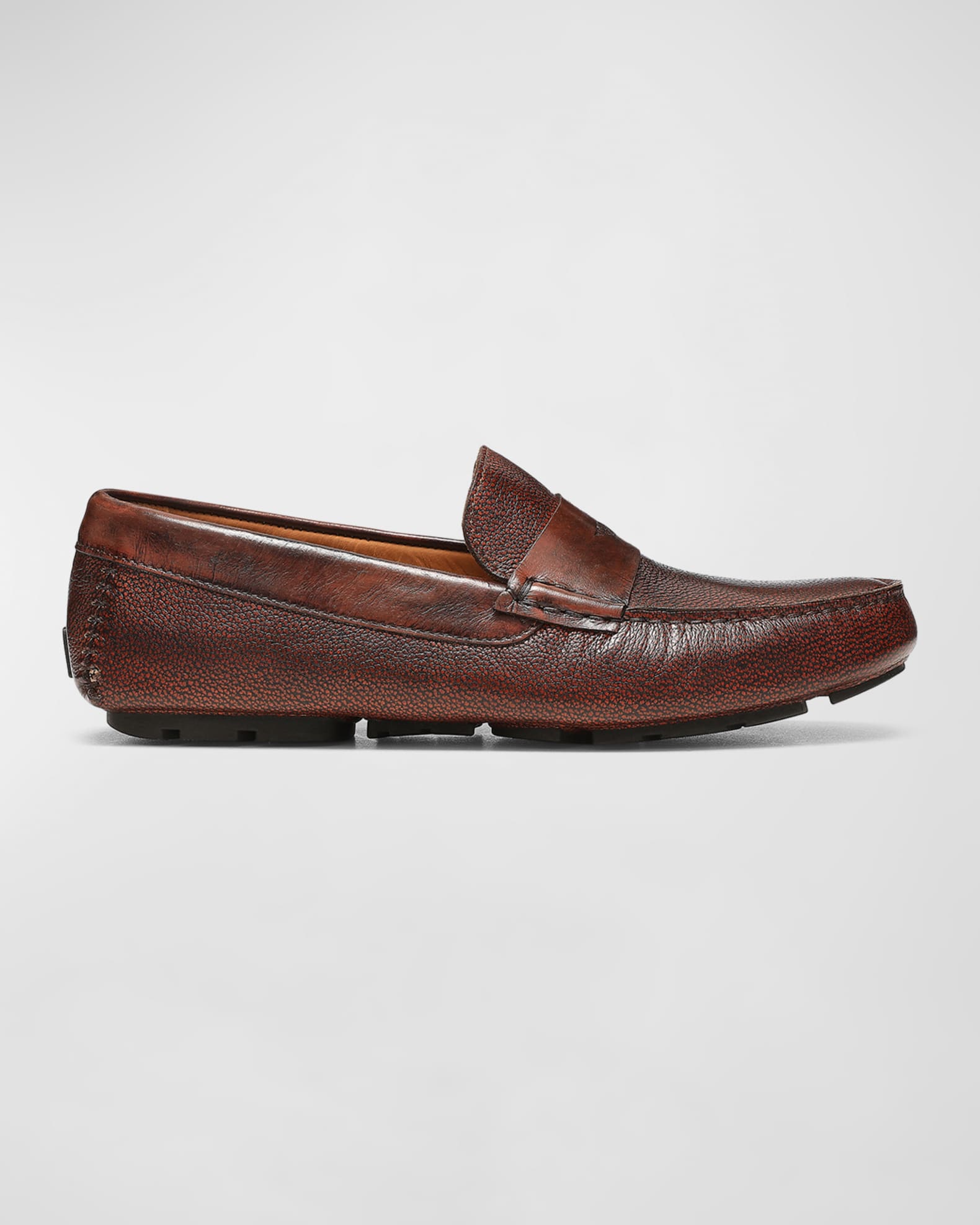 Donald Pliner Men's Calfskin Driver Penny Loafers | Neiman Marcus
