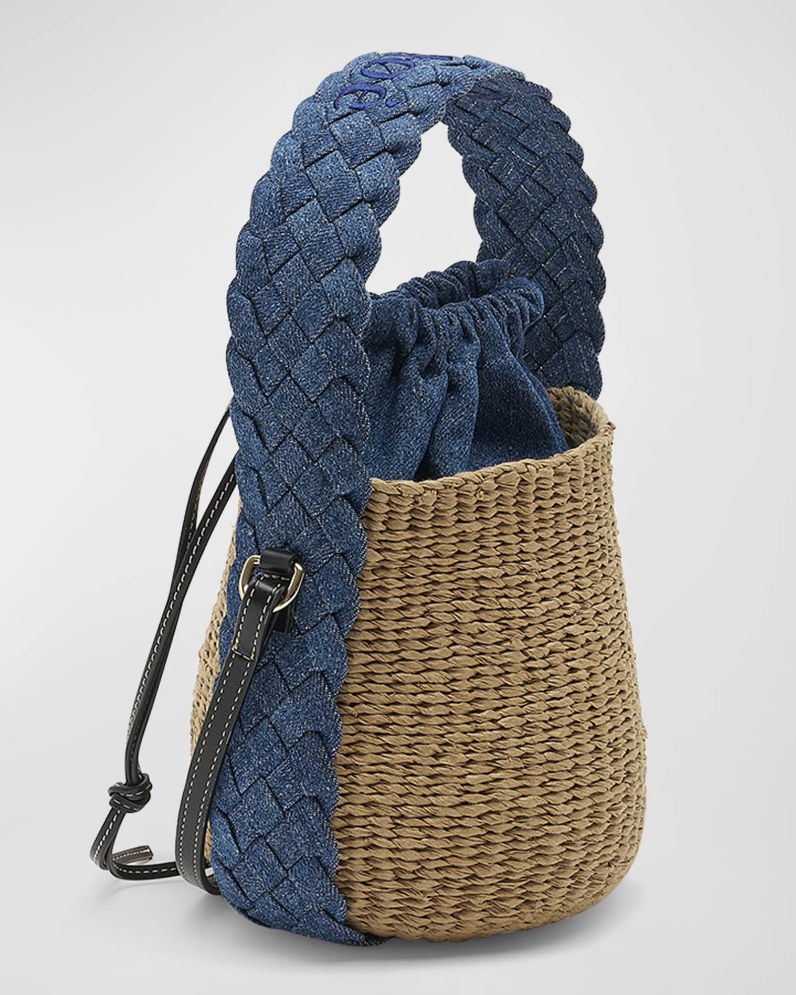 Chloe x Mifuko Woody Small Basket Bag with Braided Denim Handles ...