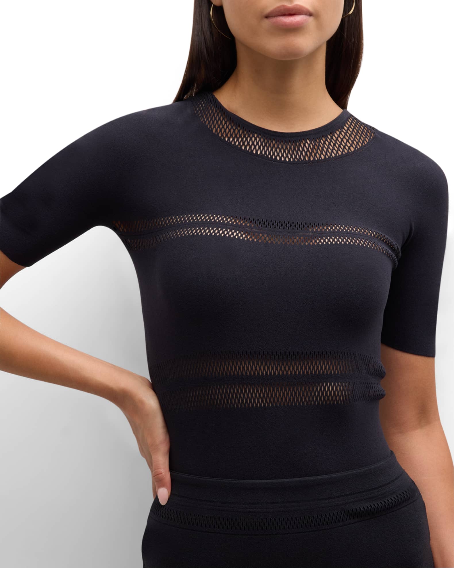 Wolford Net Lines Bodysuit | Neiman Marcus