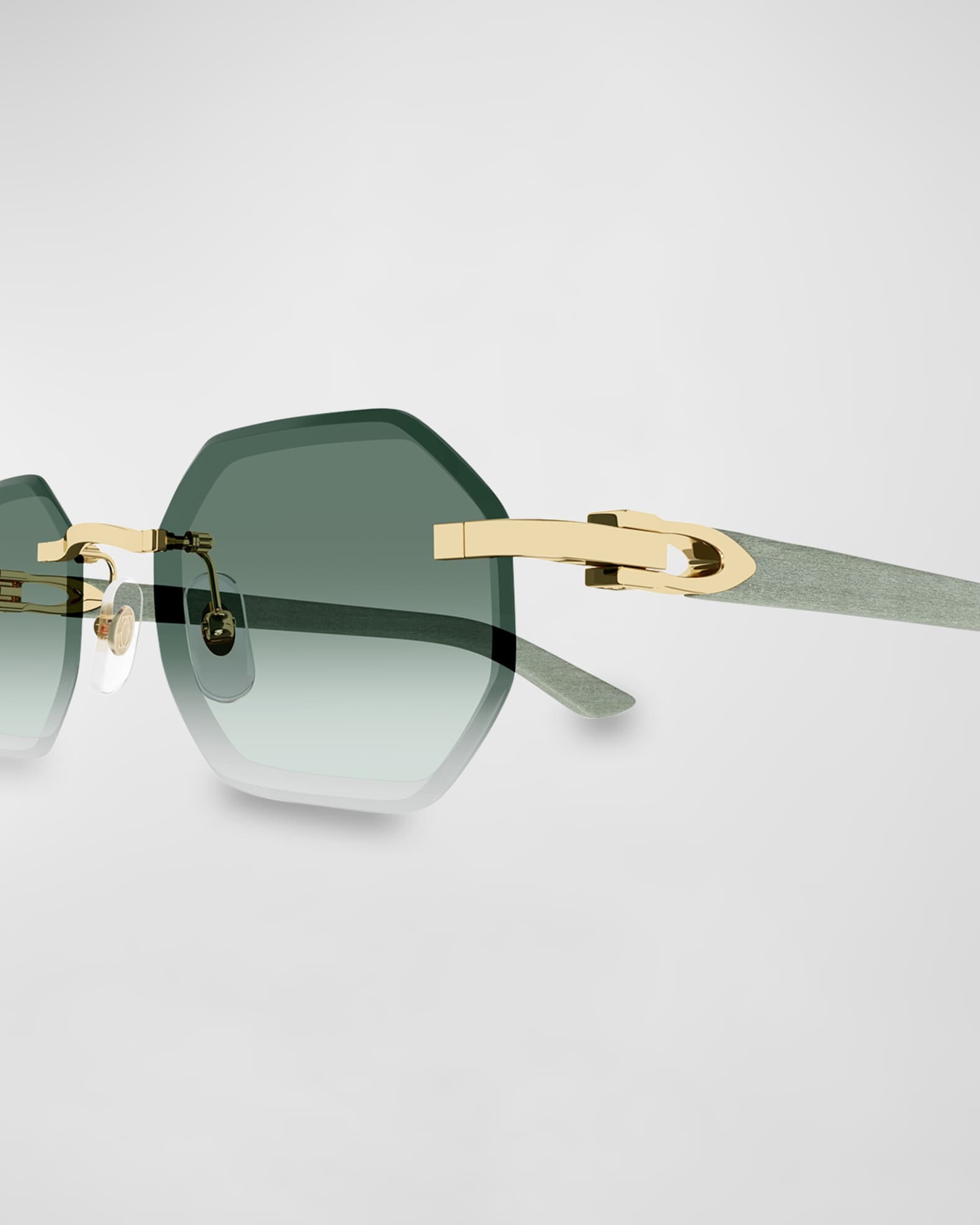 Cartier Men's Rimless Metal Rectangle Sunglasses | Neiman Marcus