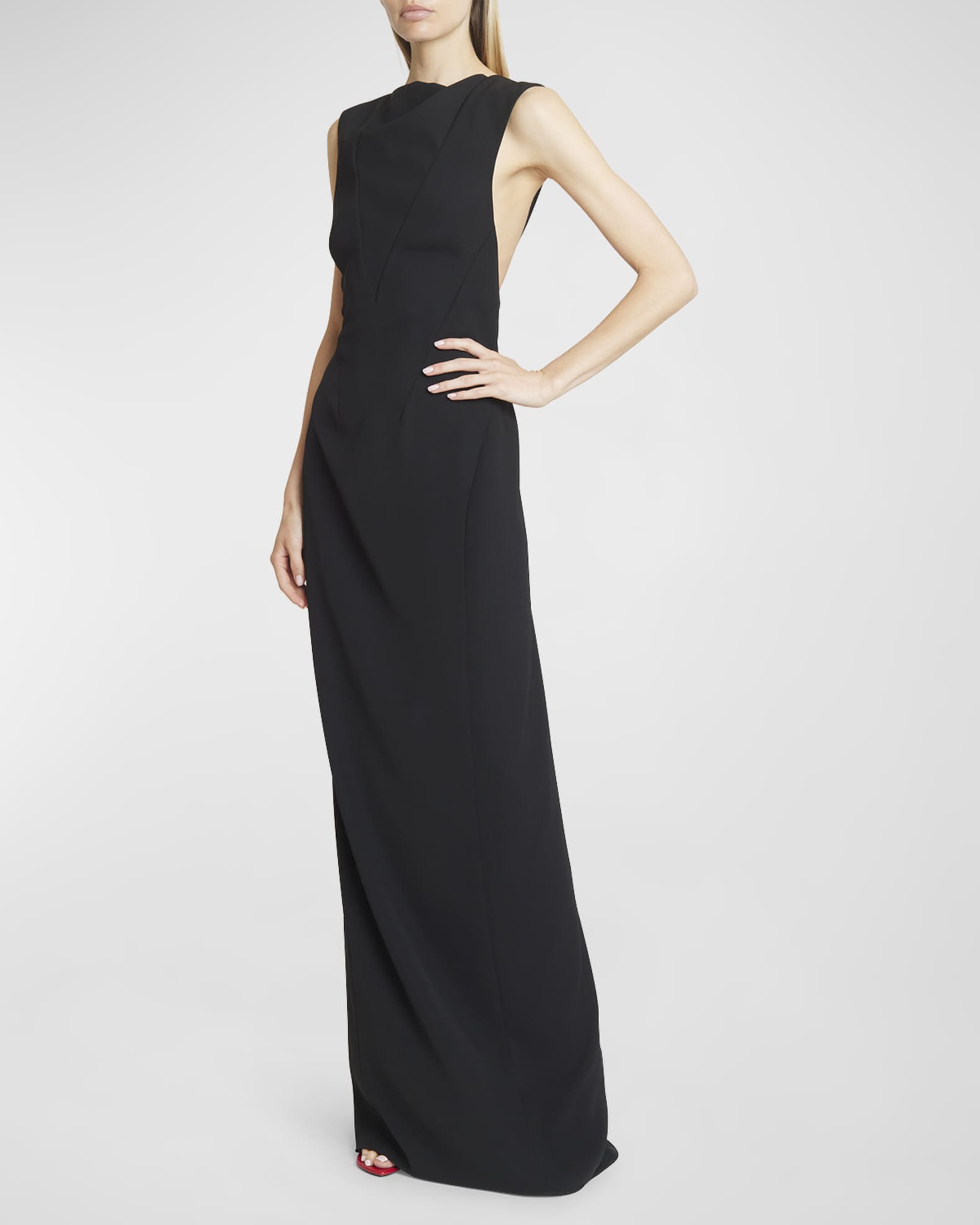 Givenchy High-Neck Backless Column Gown | Neiman Marcus