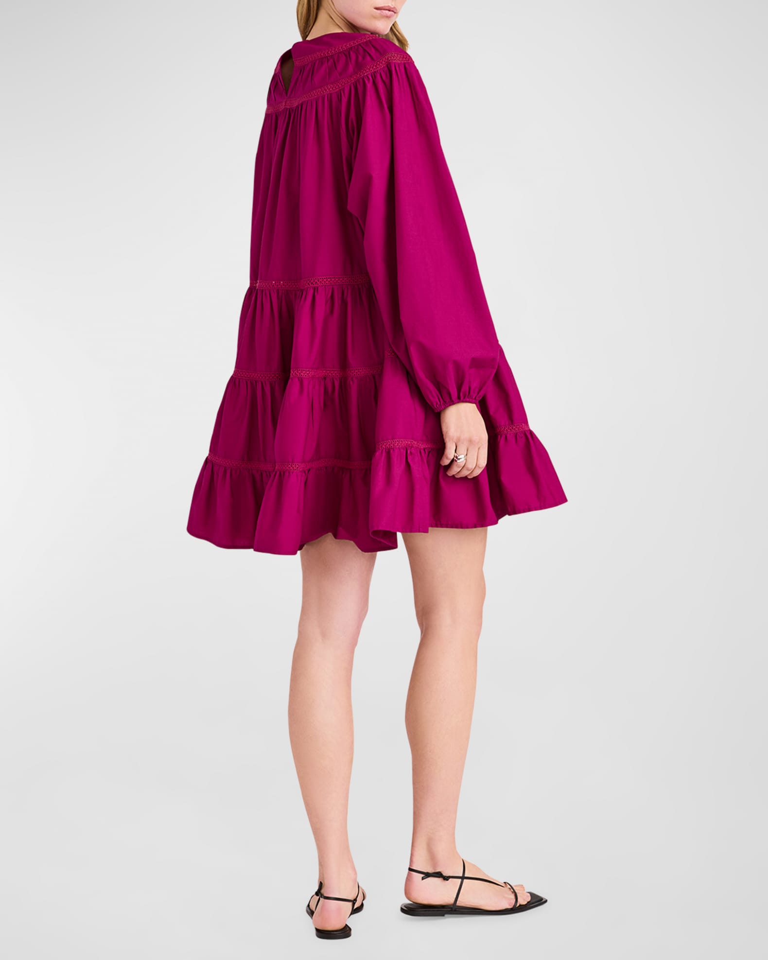Merlette Aster Tiered Cotton Poplin Mini Dress | Neiman Marcus