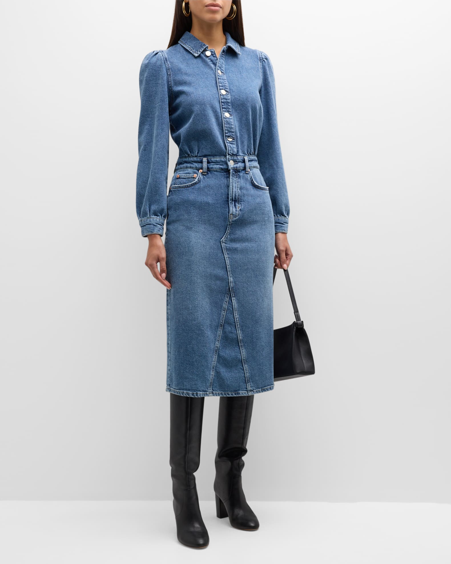 Rails Beverly Denim Midi Shirtdress | Neiman Marcus