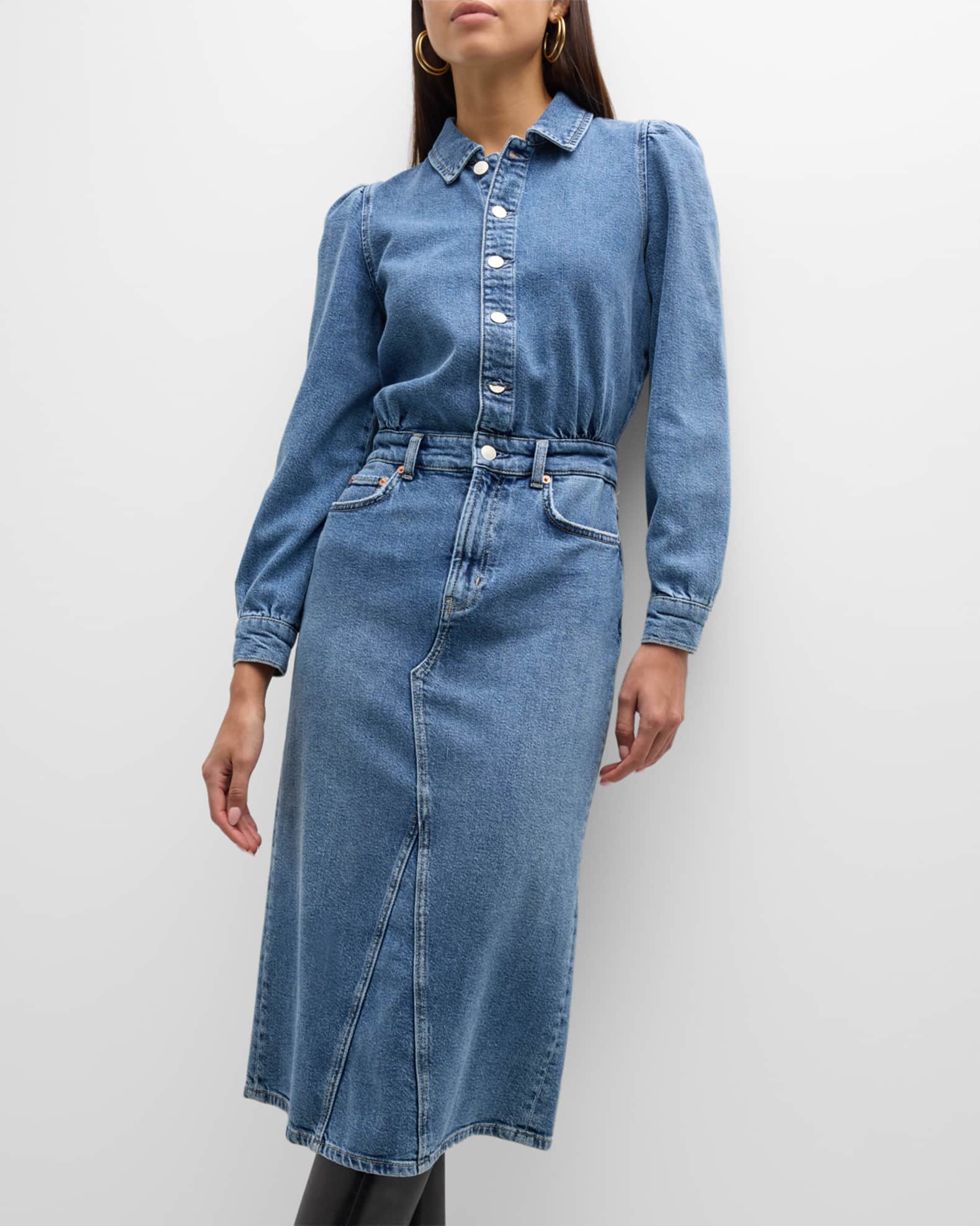 Rails Beverly Denim Midi Shirtdress | Neiman Marcus