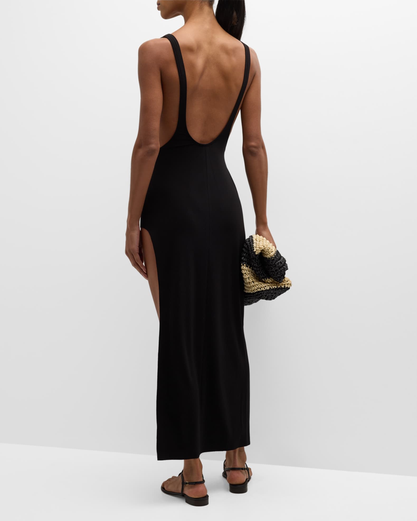Norma Kamali Marissa Wide Slit Gown | Neiman Marcus