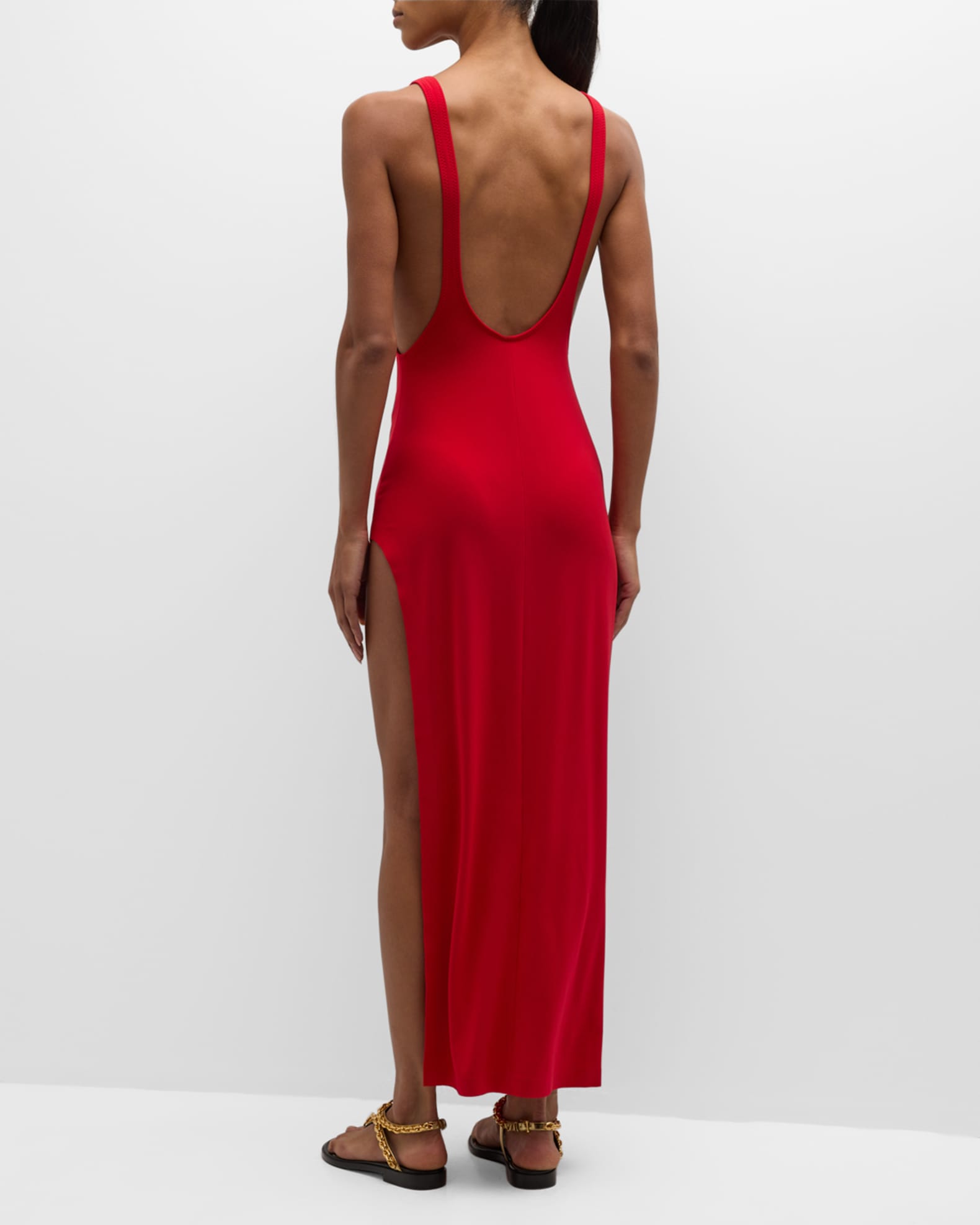 Norma Kamali Marissa Wide Slit Gown | Neiman Marcus