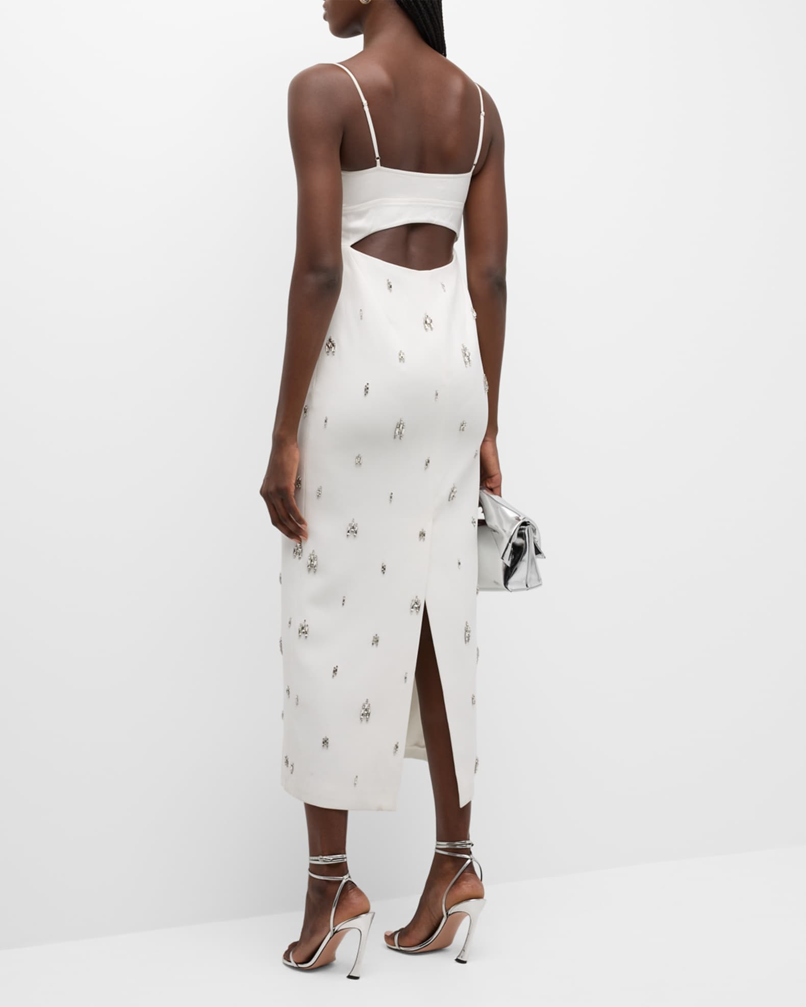 A.L.C. Alana Jewel-Embellished Midi Dress | Neiman Marcus