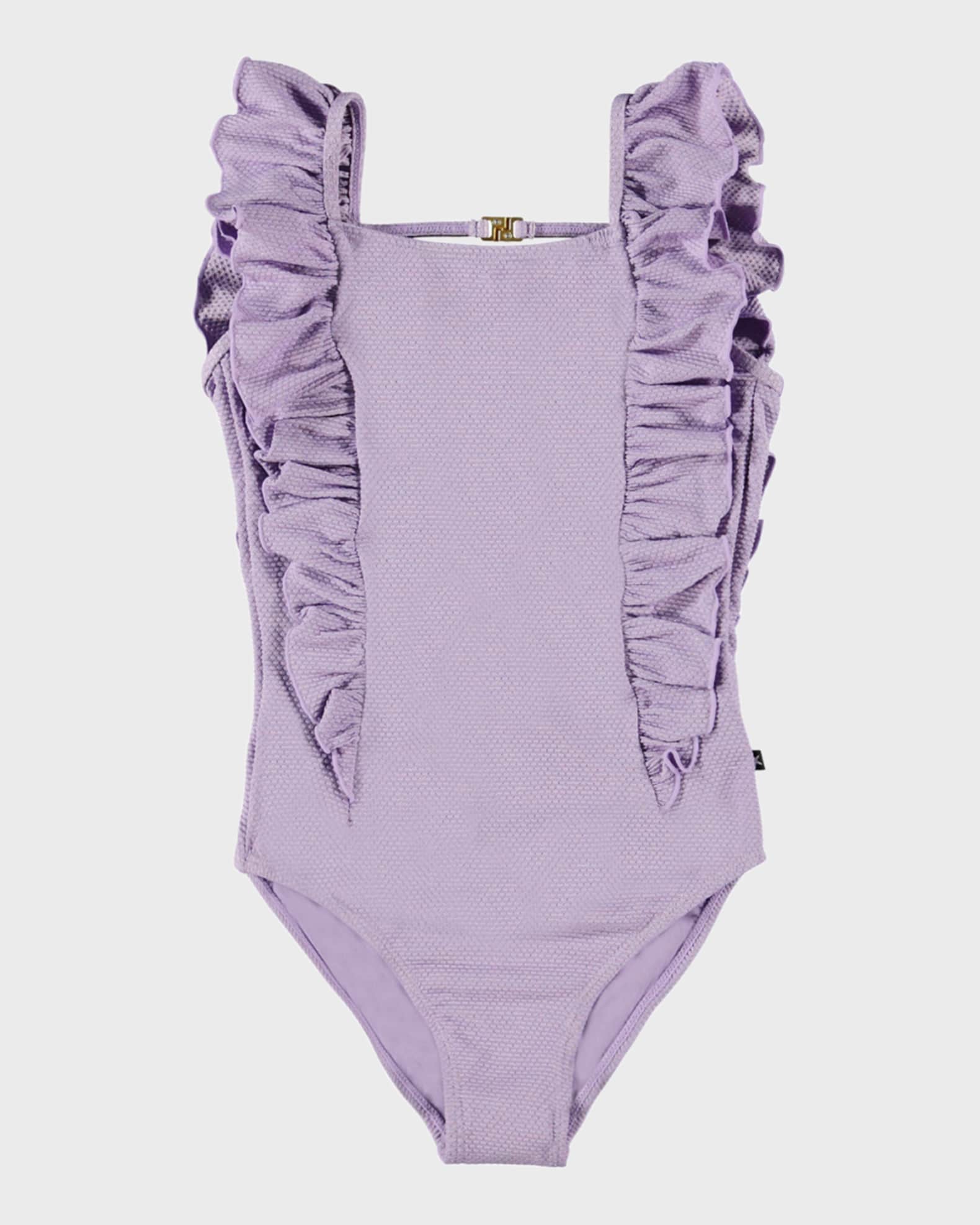 Molo Girl's Nathalie One Piece Ruffle Swimsuit, Size 8-14 | Neiman Marcus