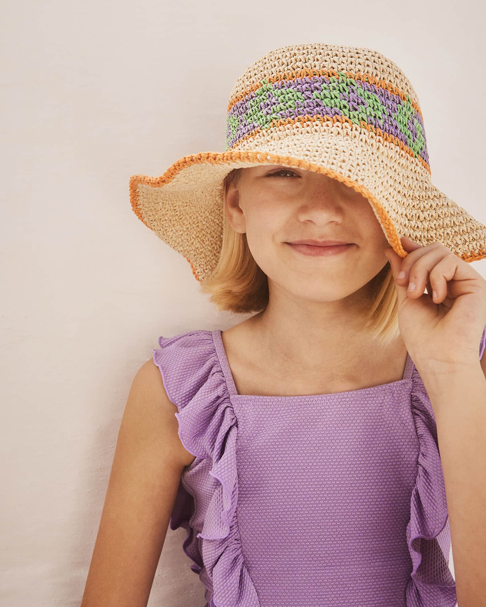 Molo Girl's Nathalie One Piece Ruffle Swimsuit, Size 8-14 | Neiman Marcus