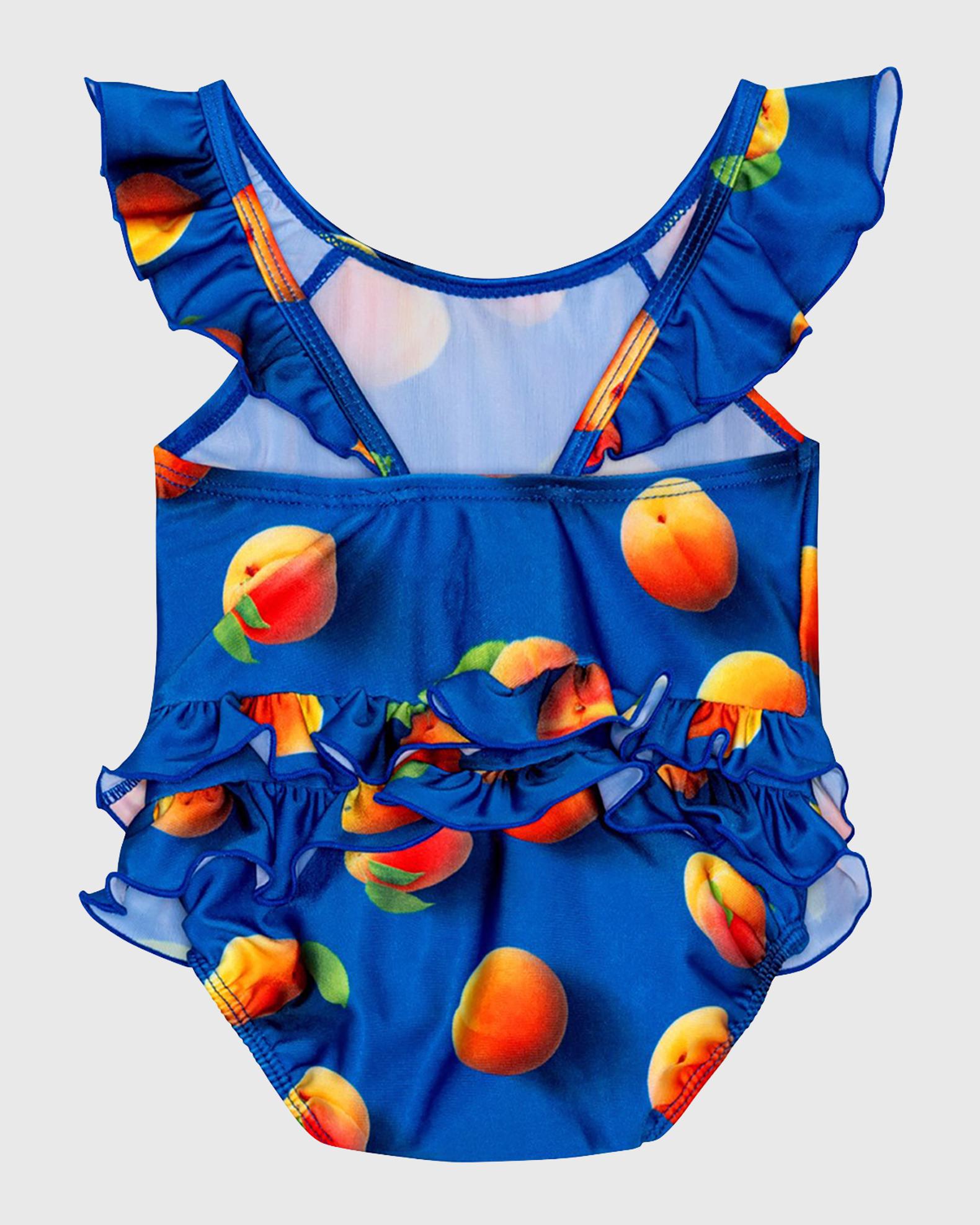 Molo Girl's Nalani Peach-Print Ruffle One-Piece Swimsuit, Size 3M-3 ...