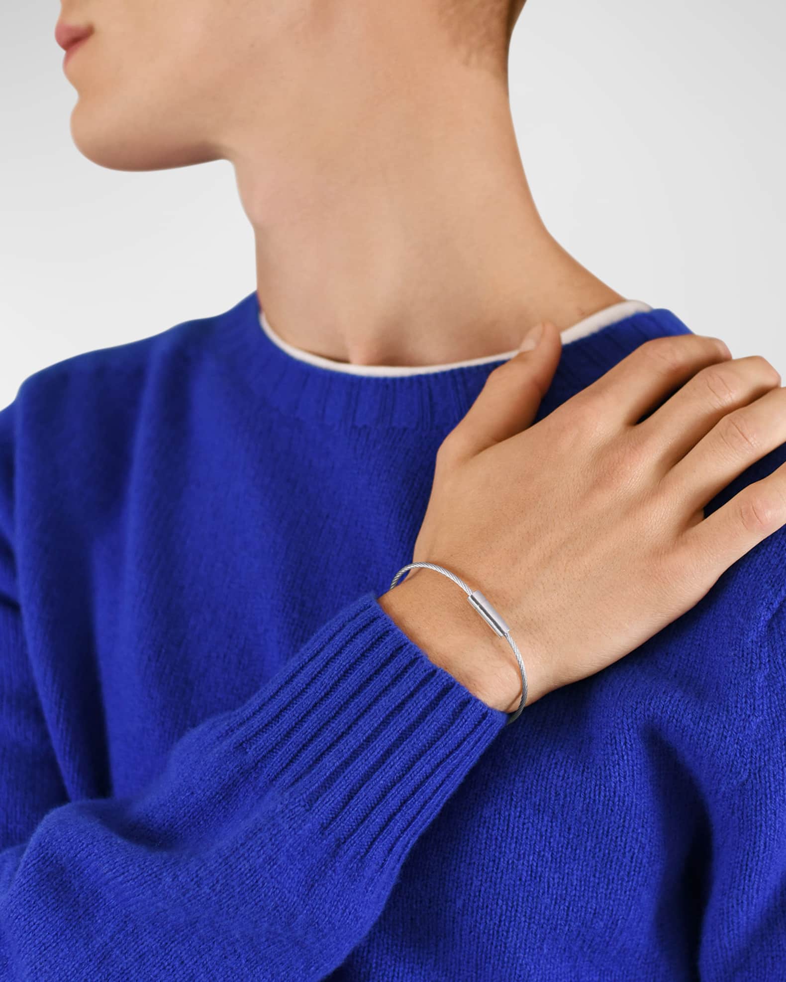 Le Gramme Men's Polished Sterling Silver Cable Bracelet | Neiman Marcus