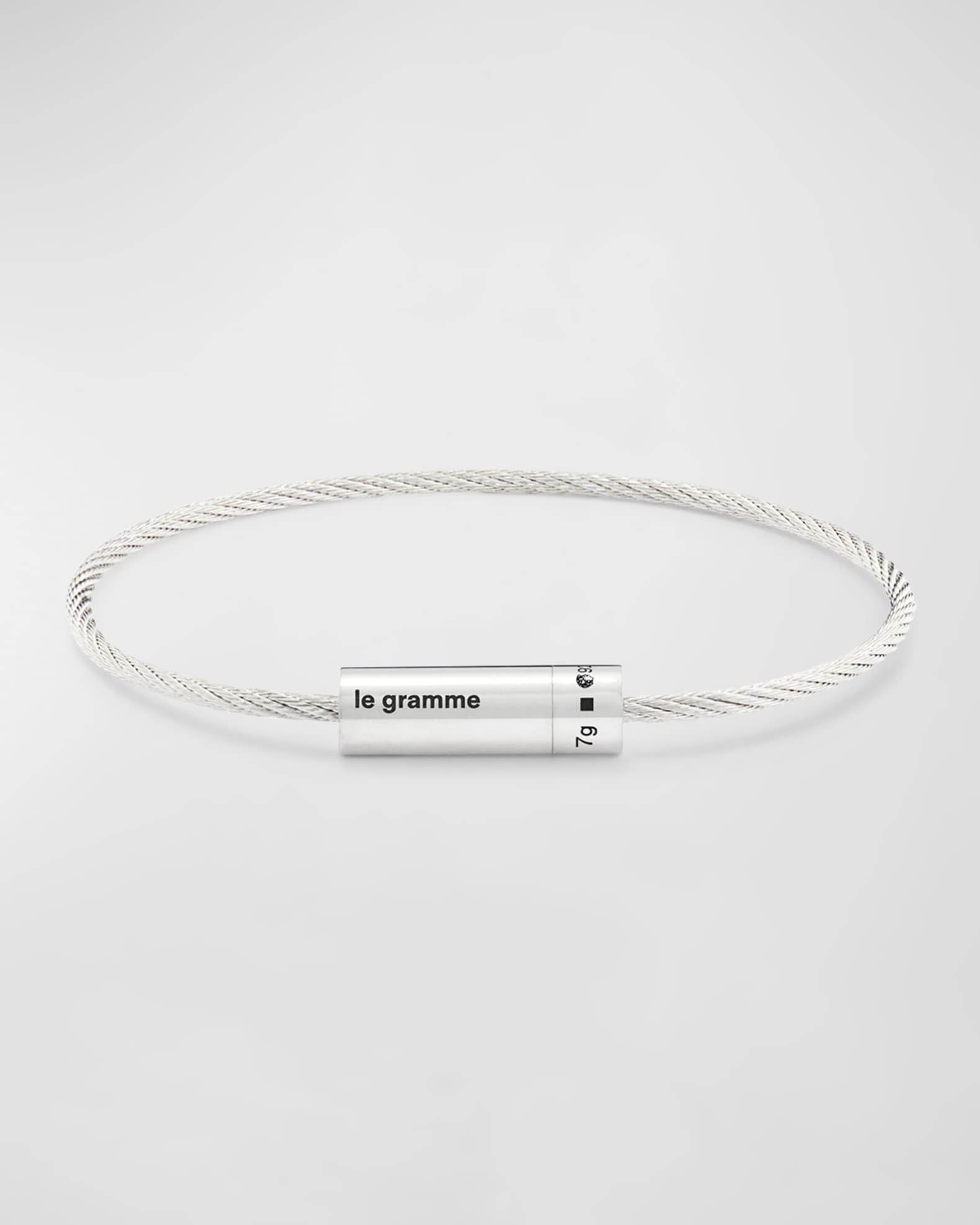 Le Gramme Men's Polished Sterling Silver Cable Bracelet | Neiman Marcus