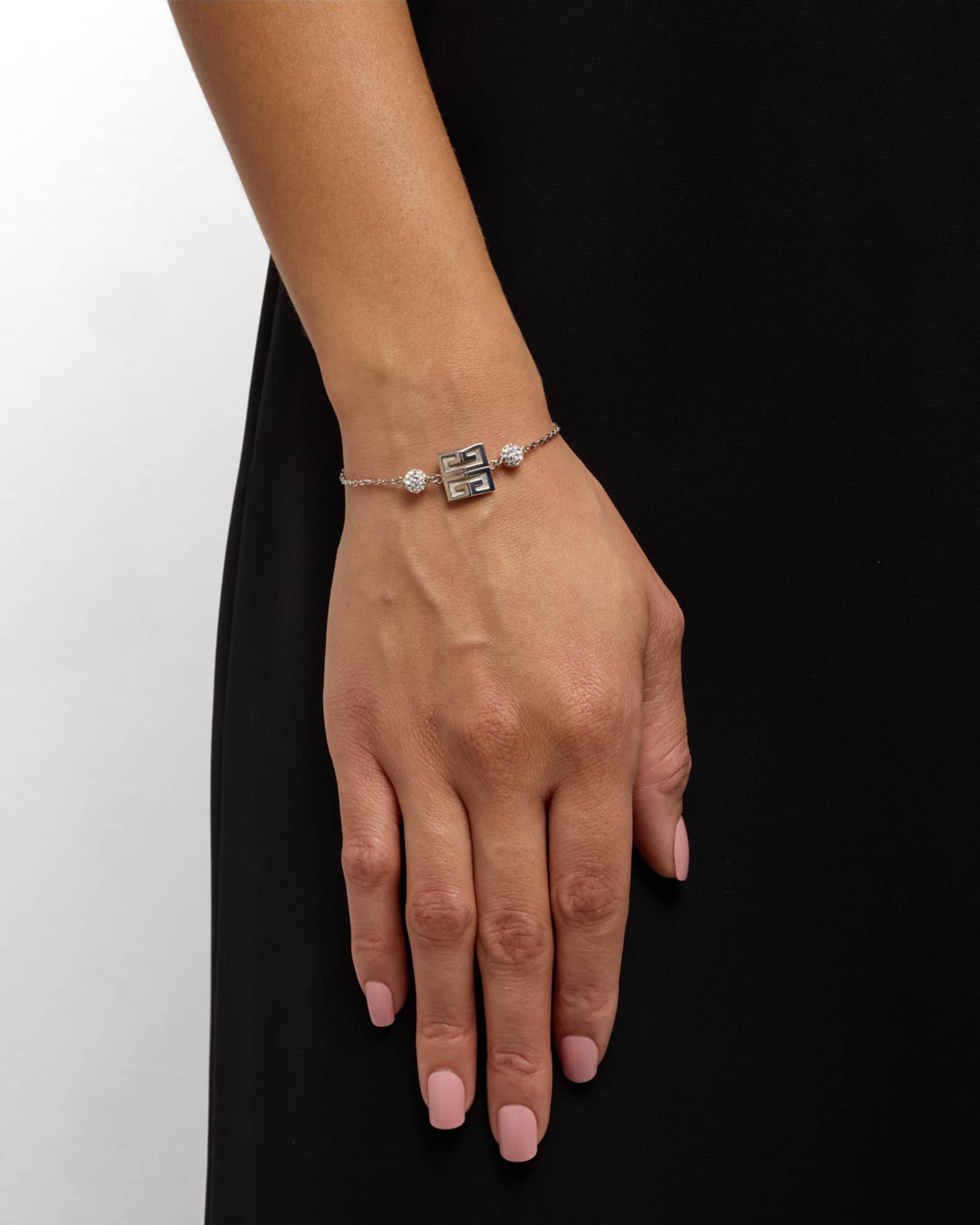 Givenchy 4G Silver Crystal Bracelet | Neiman Marcus