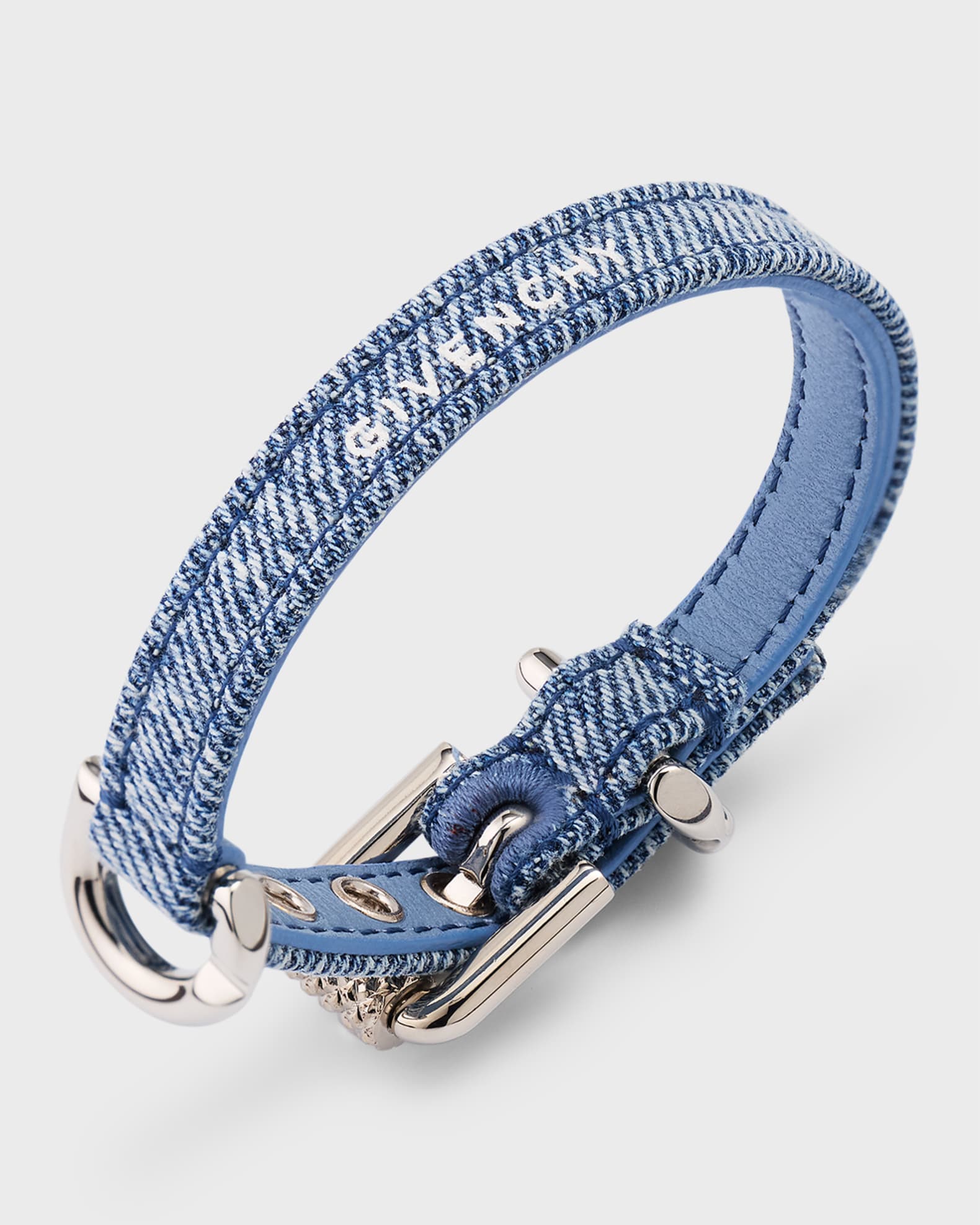 Givenchy Voyou Denim Silver Bracelet | Neiman Marcus