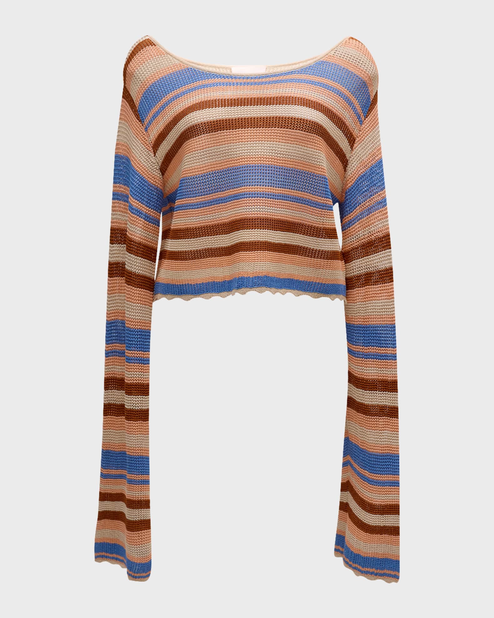 Cinq a Sept Ari Striped Knit Crop Top | Neiman Marcus