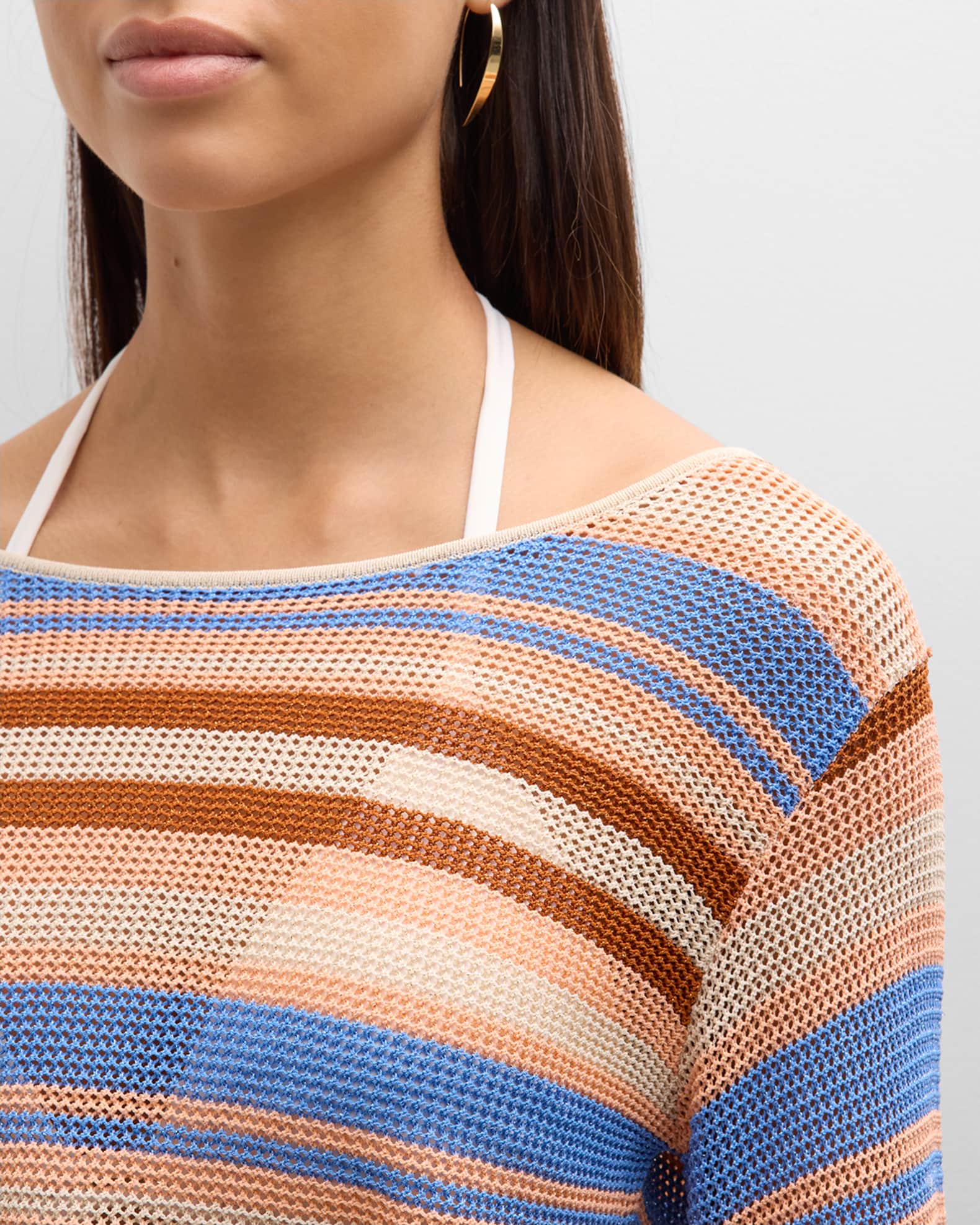 Cinq a Sept Ari Striped Knit Crop Top | Neiman Marcus