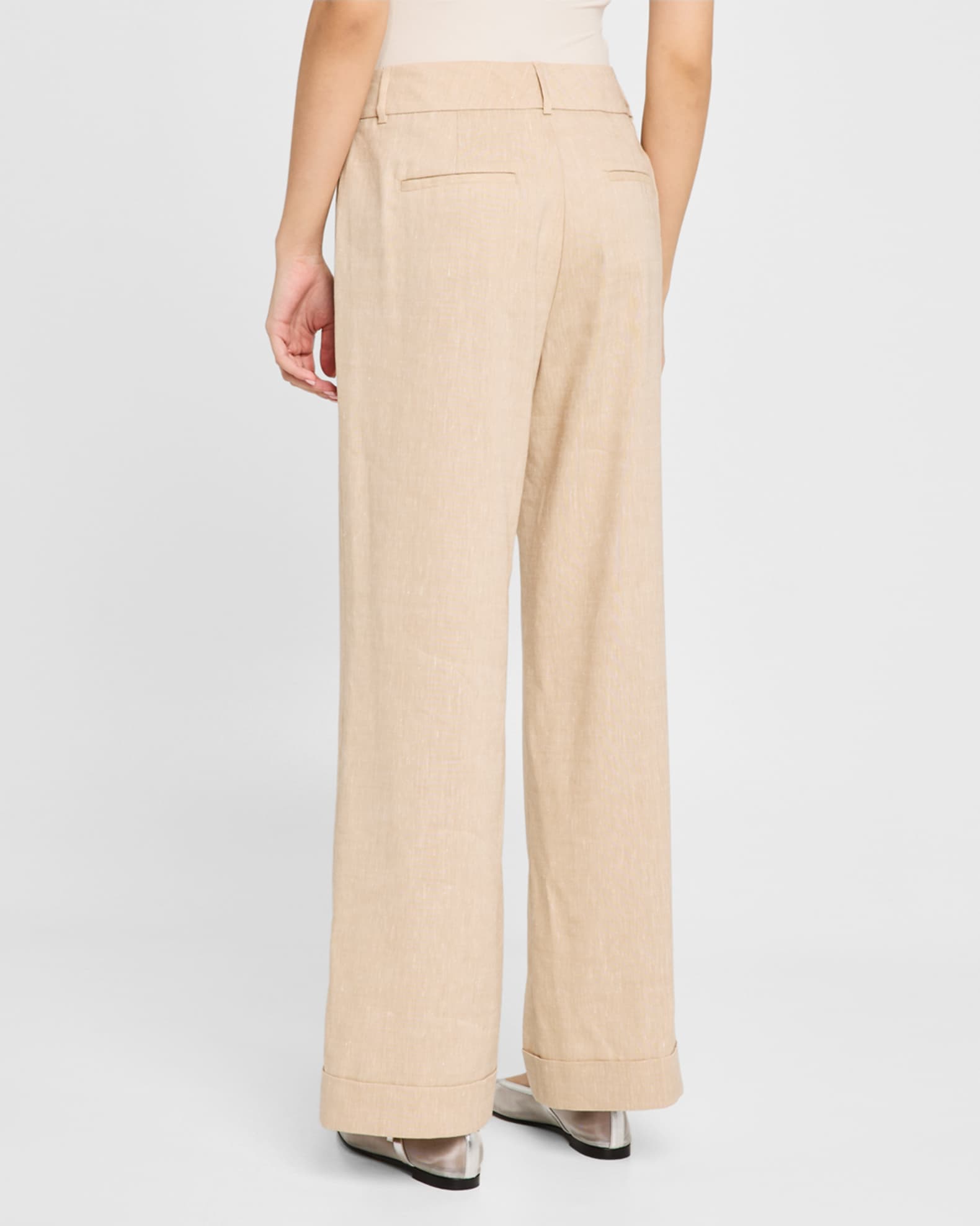 Peserico High-Rise Wide-Leg Wool-Blend Pants | Neiman Marcus