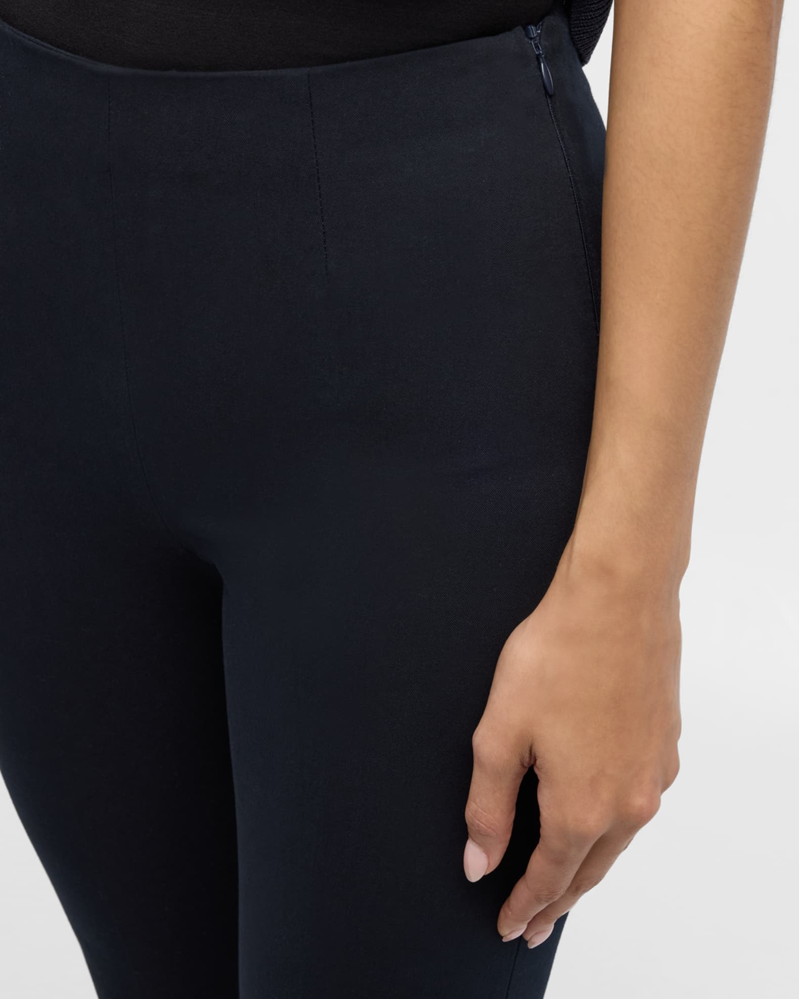 Cropped Slit-Hem Tapered Pants | Neiman Marcus
