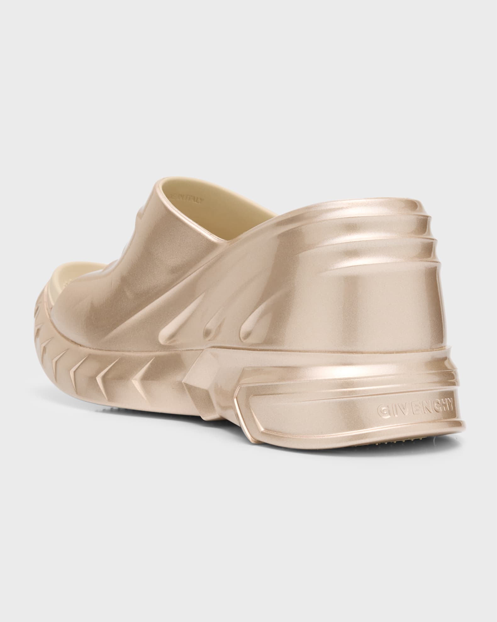 Givenchy Marshmallow Metallic Wedge Slide Sandals | Neiman Marcus