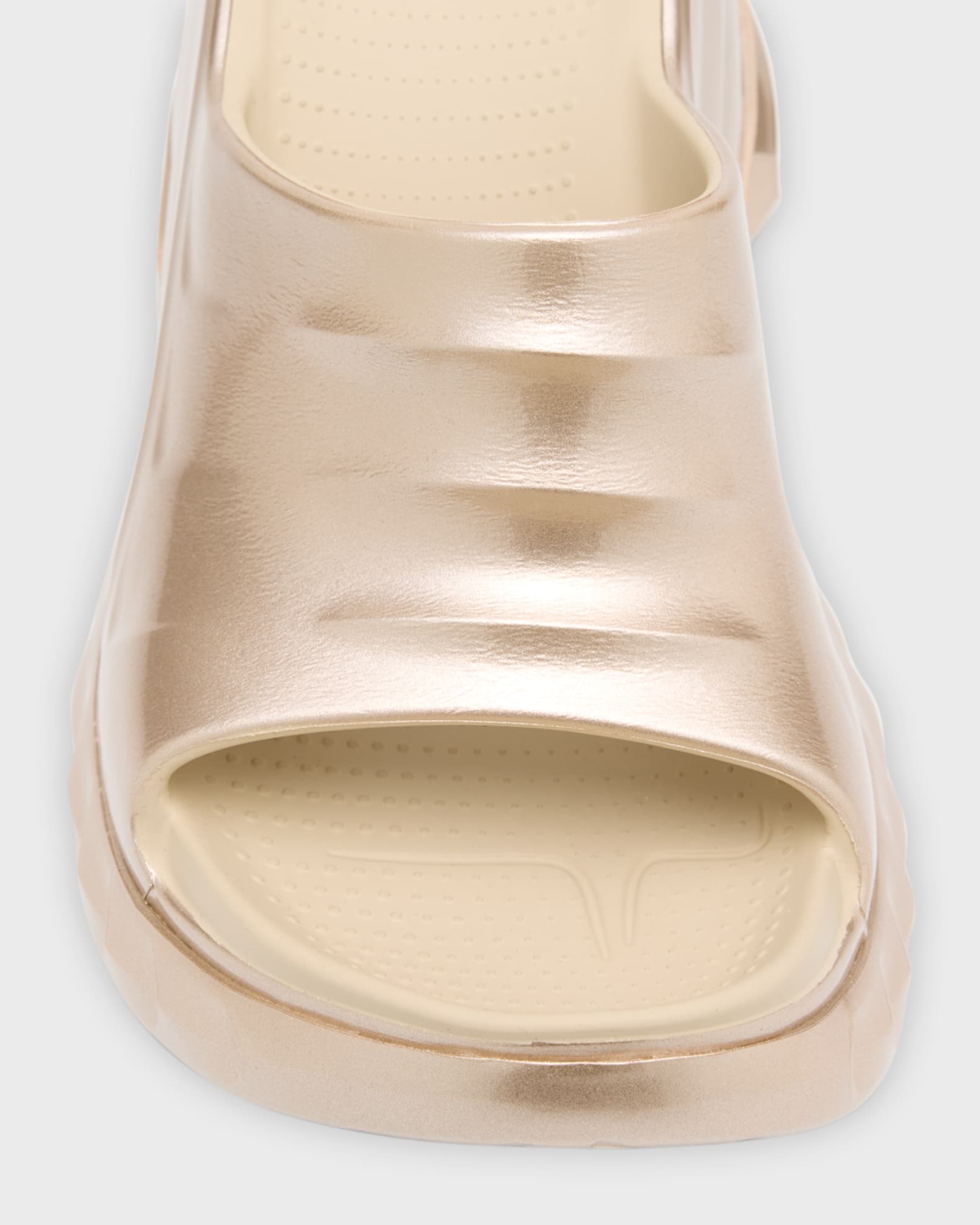 Givenchy Marshmallow Metallic Wedge Slide Sandals | Neiman Marcus